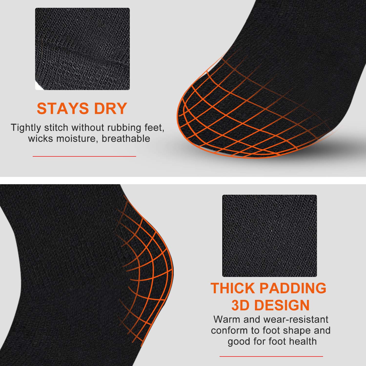 (2pk) Winter Warm Thermal Socks for Men Women, Cozy Thick Fuzzy Insulated Boot Heated Socks,Cold Weather,Hiking,Skiing (M)