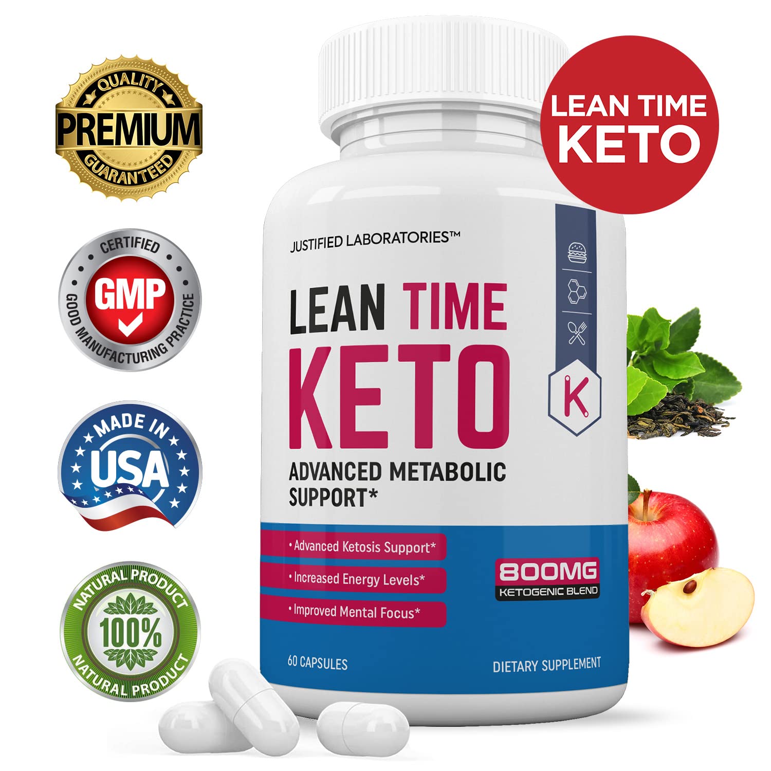 (2 Pack) Lean Time Keto Pills Includes Apple Cider Vinegar goBHB Exogenous Ketones Advanced Ketogenic Supplement Ketosis Support for Men Women 120 Capsules