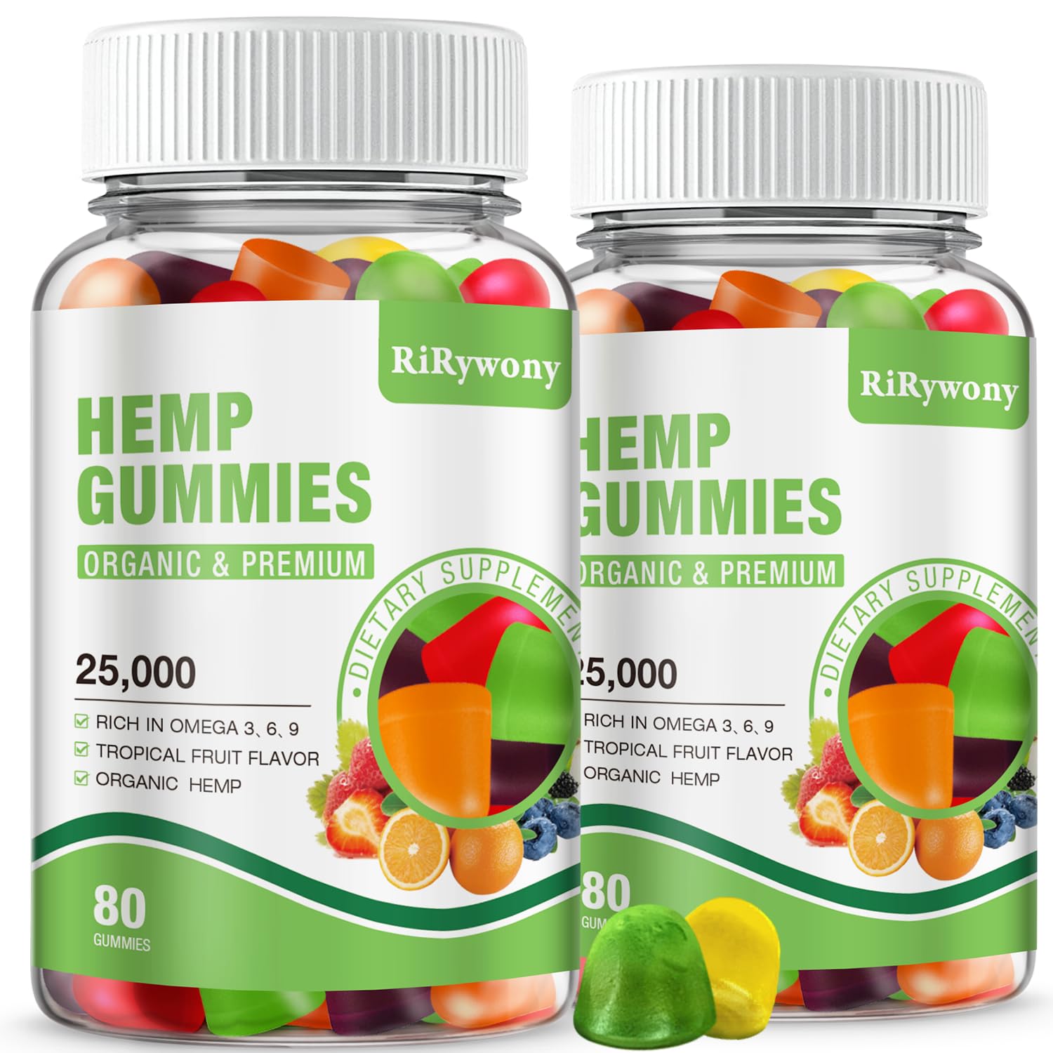 (2 Packs) Hemp Gummies High Potency - Pure Extra Strength Organic Hemp Oil Gummies - 100% Natural Bear Hemp Gummy for Adults - 160 Edibles Gummies