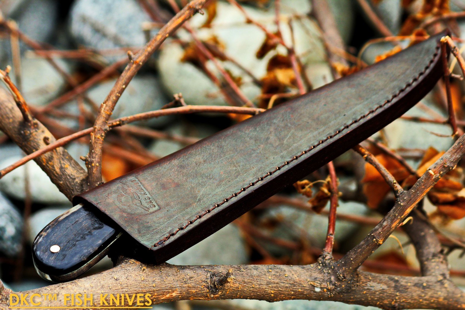 (28 5/18) DKC-612 Black STAG Fishing Filet Knife Hunting Handmade Knife Fixed Blade 8.5 oz 11" Long 6" Blade