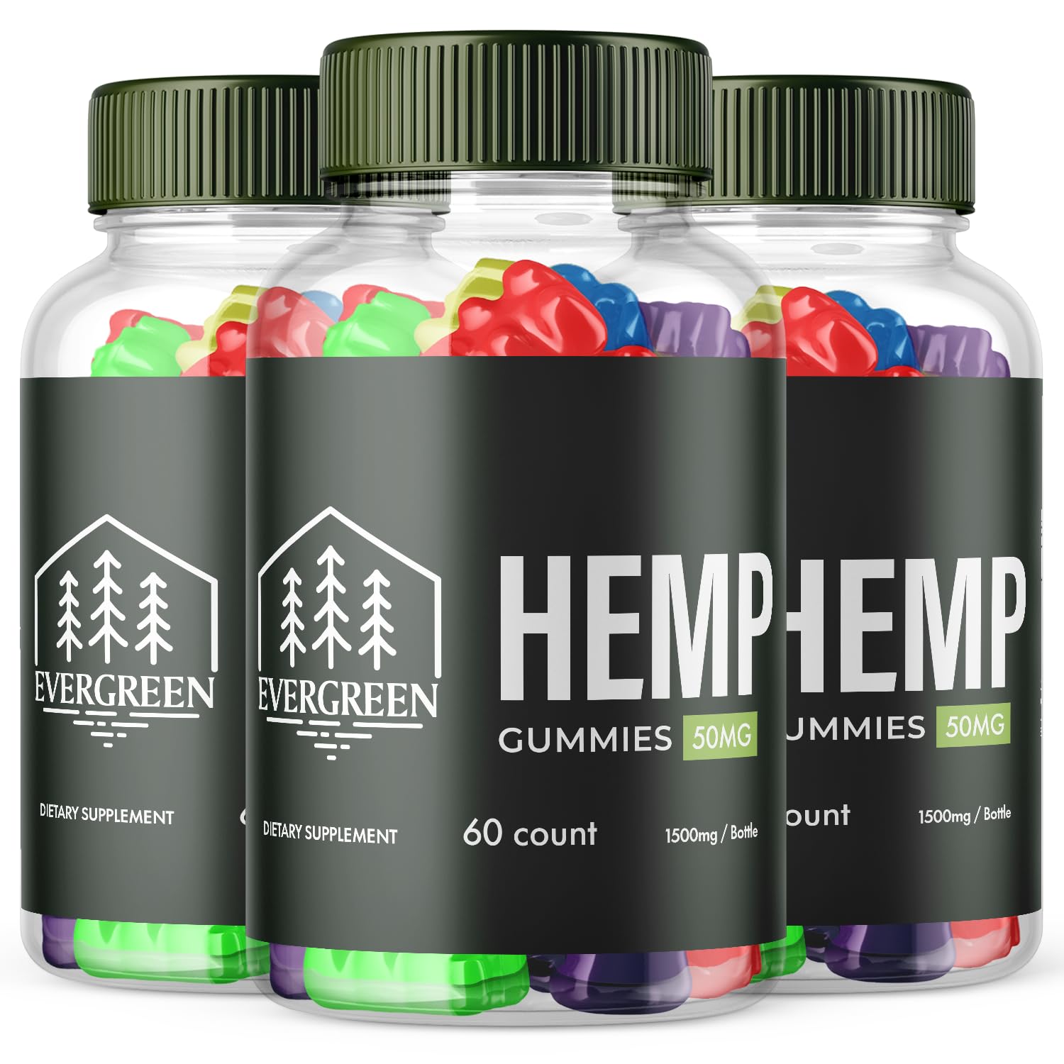(3 Pack) Evergreen Gummies - Evergreen Hemp Gummies with Premium Hemp Extract, Advanced Formula Supplement, Evergreen Hemp Extract Gummies (180 Gummies)
