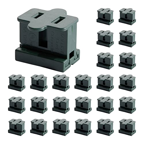 (25PACK) Ajiminyco SPT-1 Female Vampire Plug Polarized 18 Gauge Dark Green Plug Snap On Gilbert Zip Plug Vampire Plugs(25 Pack)(SPT1 Green Female)