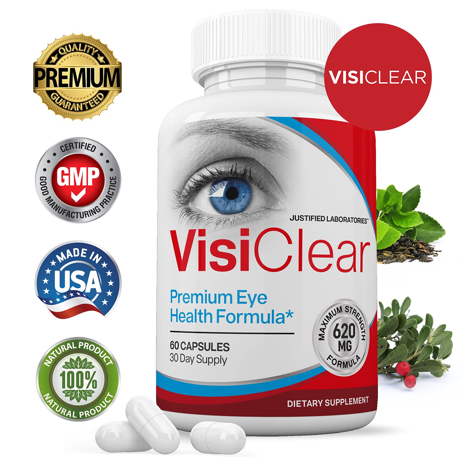 (3 Pack) Visiclear Advanced 620MG Eye Health Formula Supports Healthy Vision Eyes Sight 180 Capsules