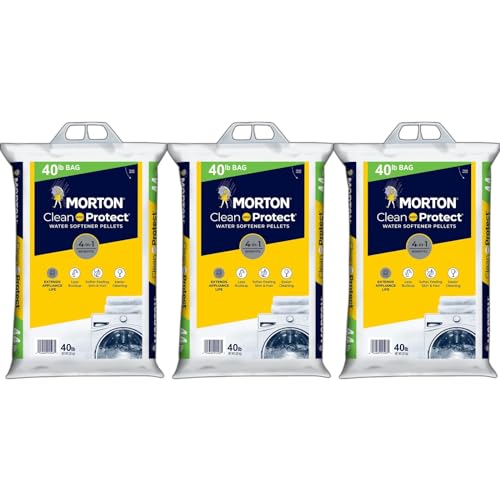 (3 Pack) Morton Clean and Protect Water Softener Salt Pellets, 40lb bags.