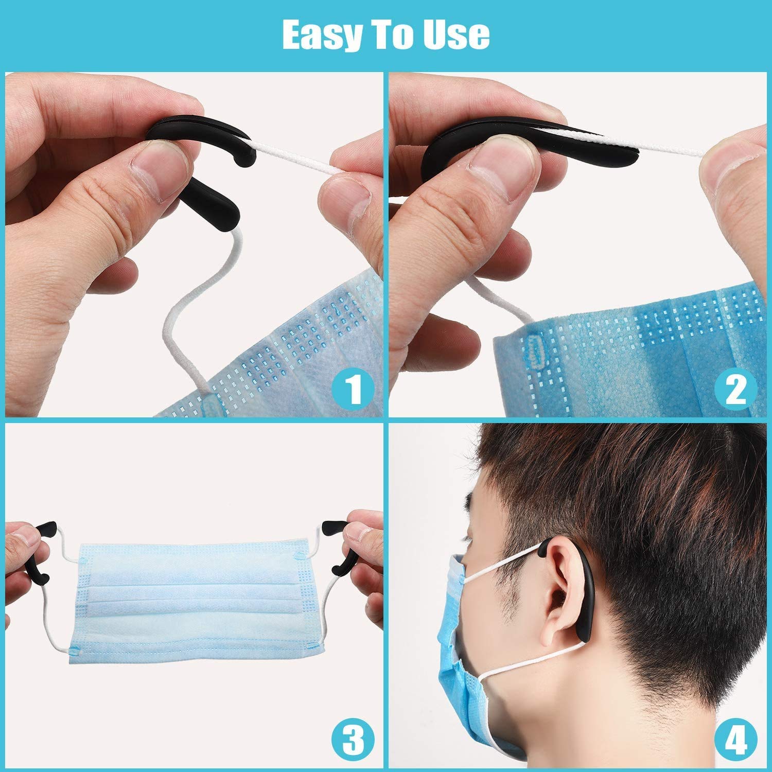 (4 Pairs) Mask Ear Protecting Ear Protectors for Masks face mask ear saver mask Ear Protector,Hook Silicone Sleeve to Prevent face mask Rope Ear Pulling, Effectively Relieve Ear Pain