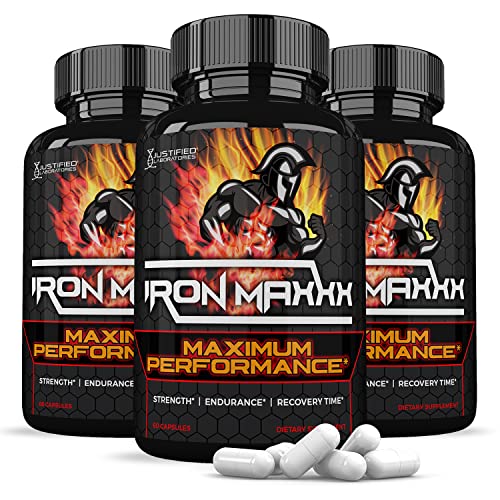 (3 Pack) Iron Maxxx 742mg All Natural Advanced Men's Health Formula 180 Capsules