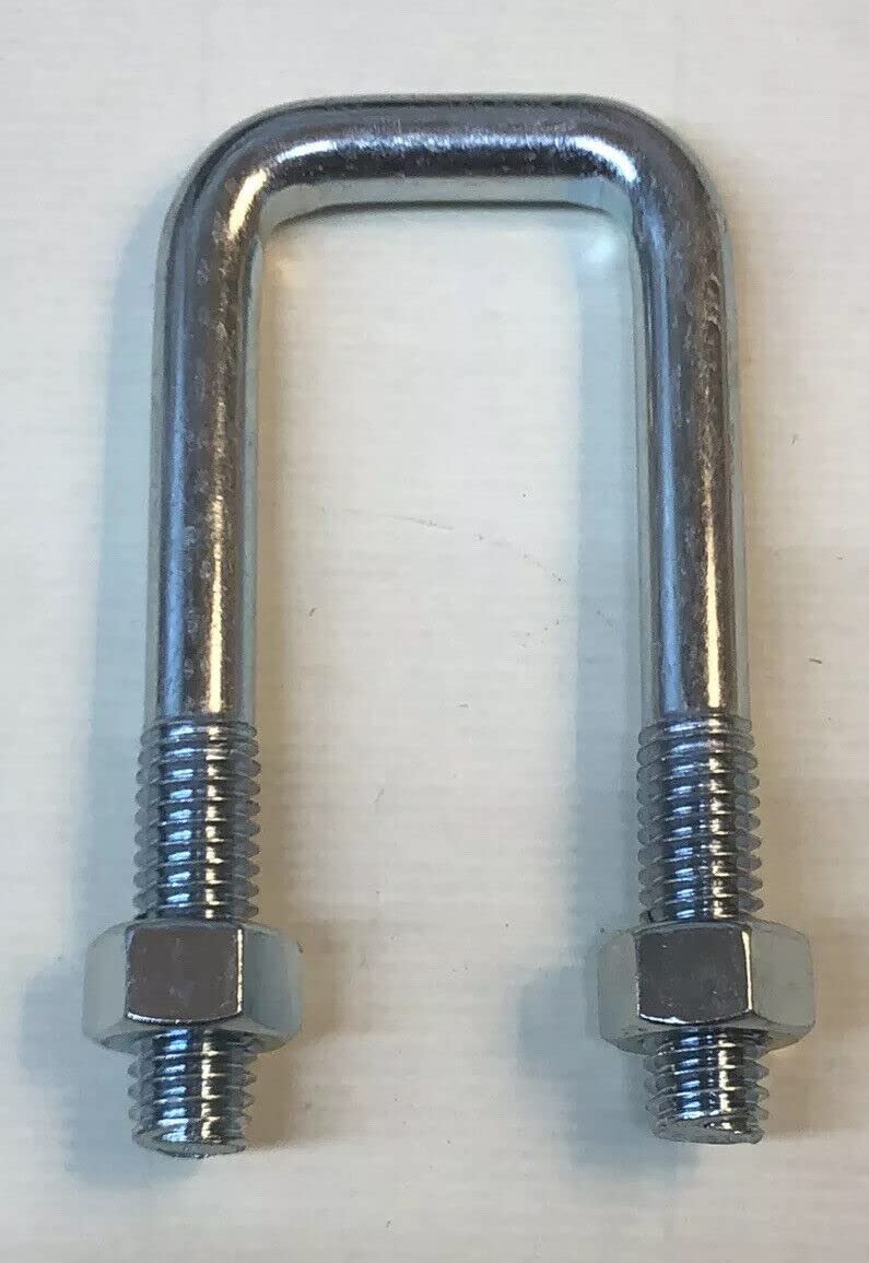 (2) 1” Square Bent Steel U-Bolt 1-1/8 X 3”, 3/8-16 Fits Over 1” Tube W/Hex Nuts (UMR)