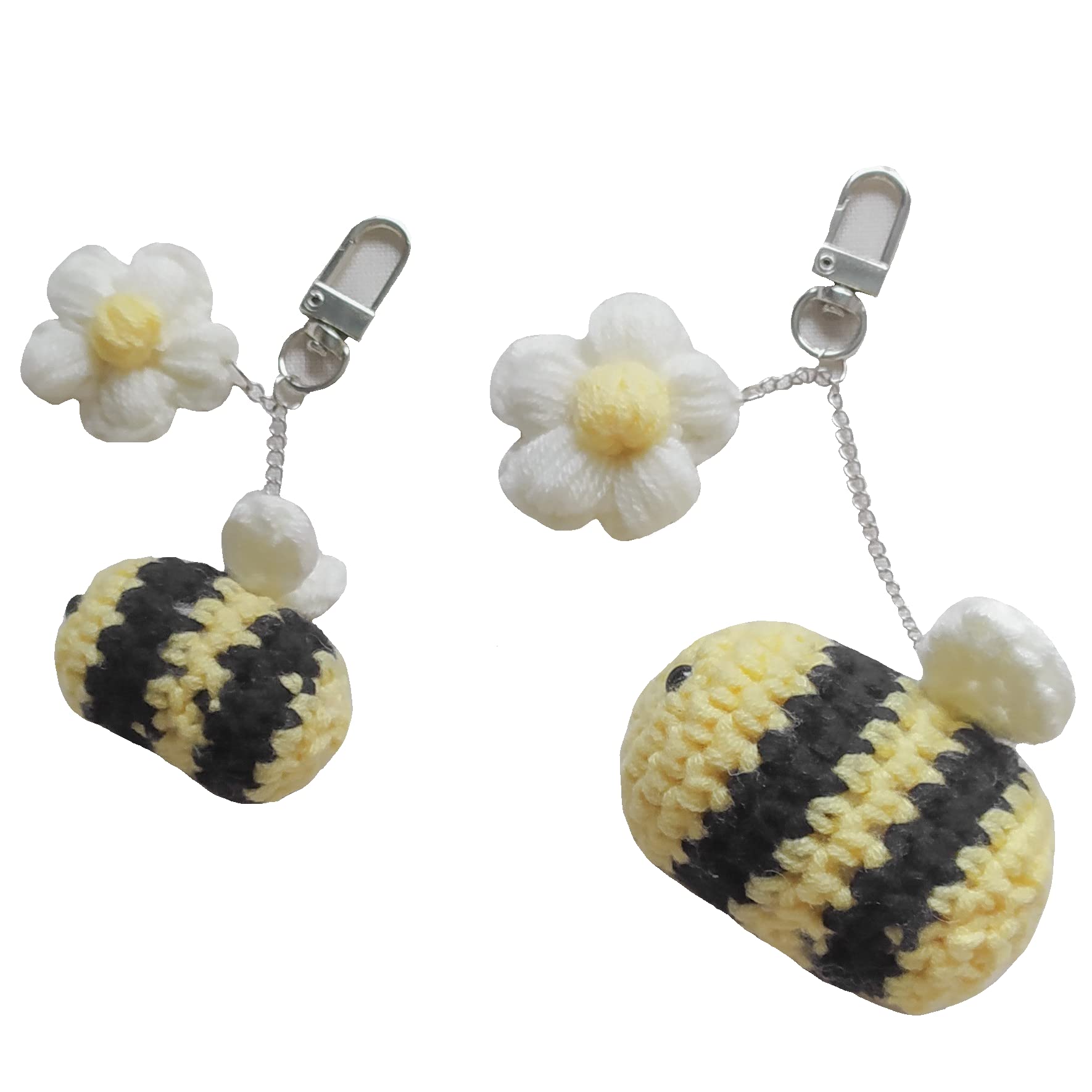 (2 pcs) Mommy to bee Baby Shower Gift Keychain Key ring Bag Purse Charm Crochet Handmade Plush Doll Amigurumi