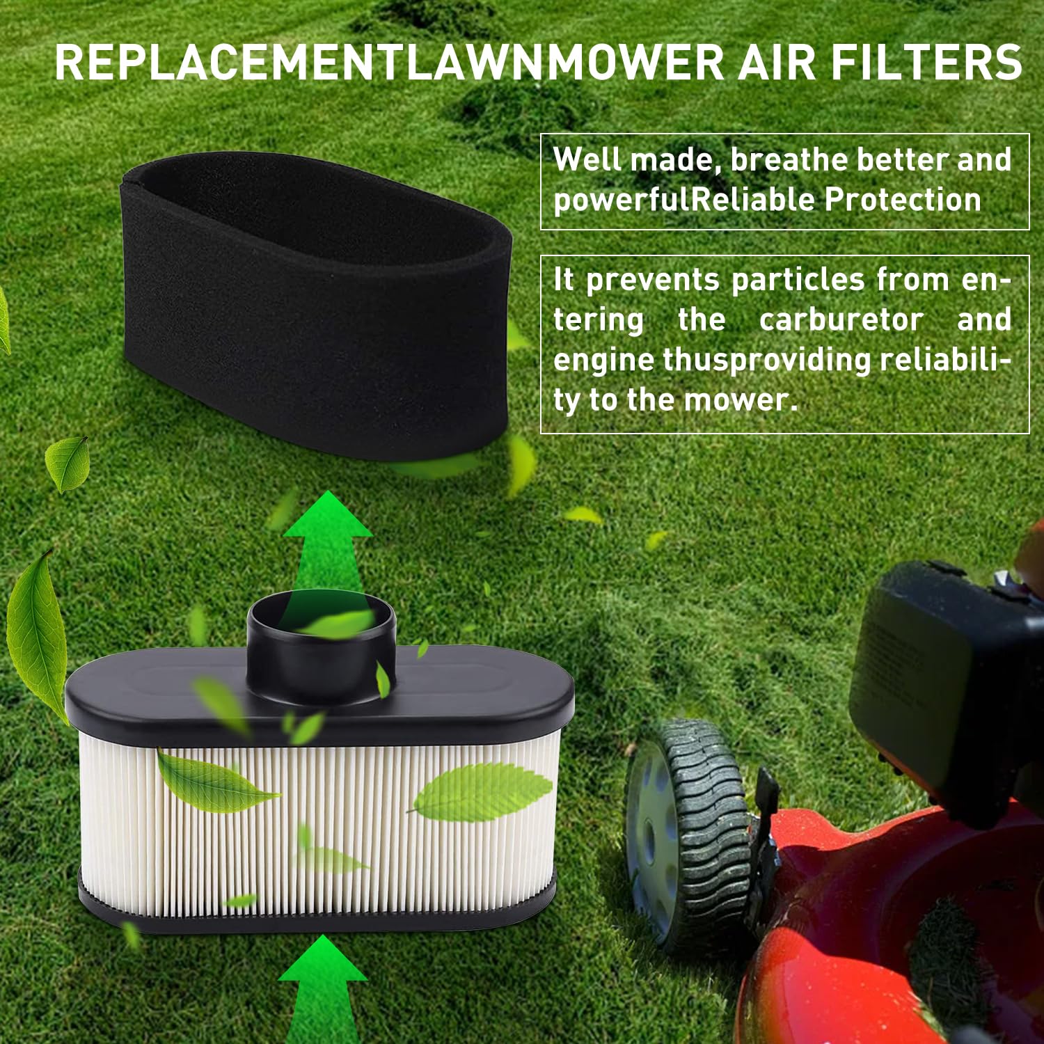 (2Pack)CFWMXG 11013-7047 11013-7049 11013-0726 Air Filter Compatible with Kawasaki FR651V FR691V FR730V FS481V FS541V FS600V FS651V FS691V FS730V 4-Cycle Engine Cleaner Lawn Mower