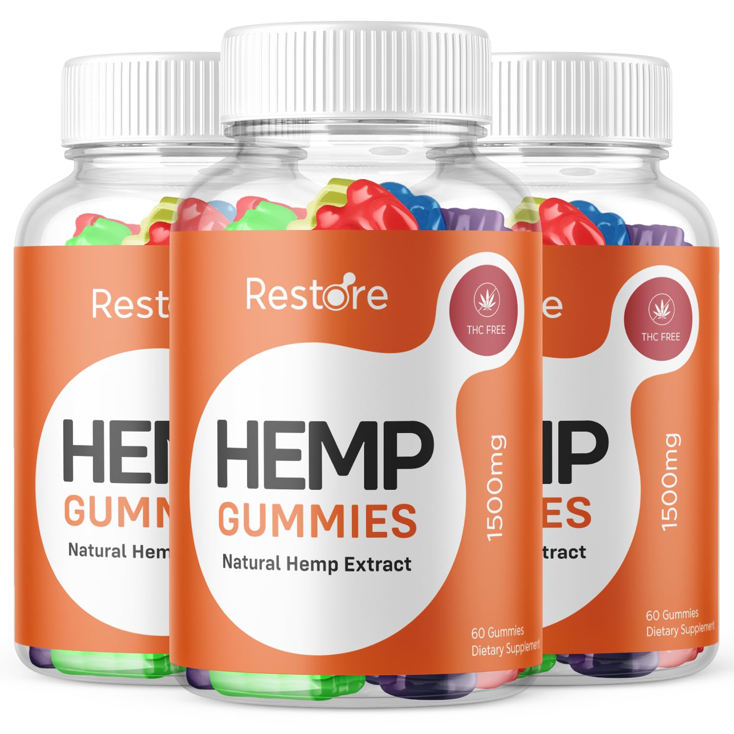 (3 Pack) Restore Gummies - Restore Hemp Gummies - Restore Gummys, Restore Gummies Premium Blend Hemp, Restore Hemp Extract Advanced Formula (180 Gummies)