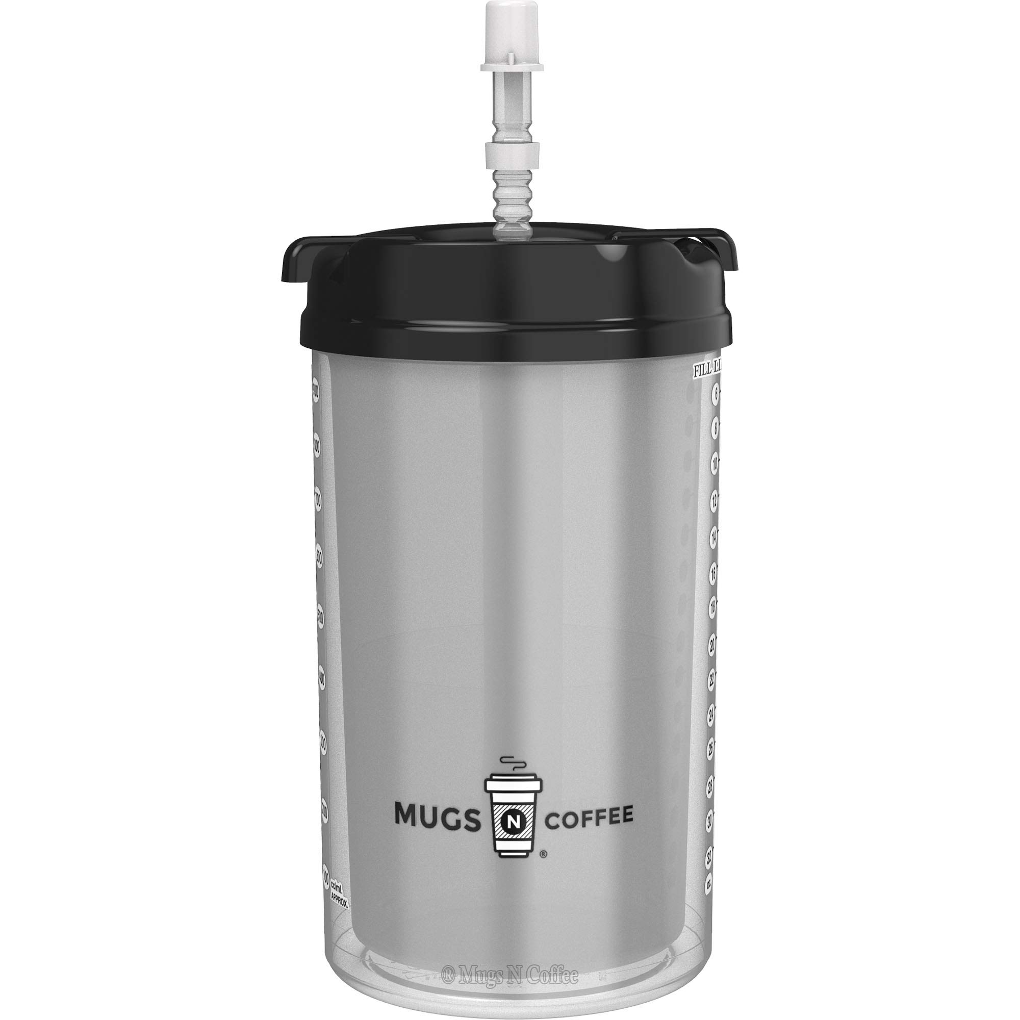 (2) 32 oz Hospital Mugs with Black Lids - Insulated Cold Drink Travel Mugs
