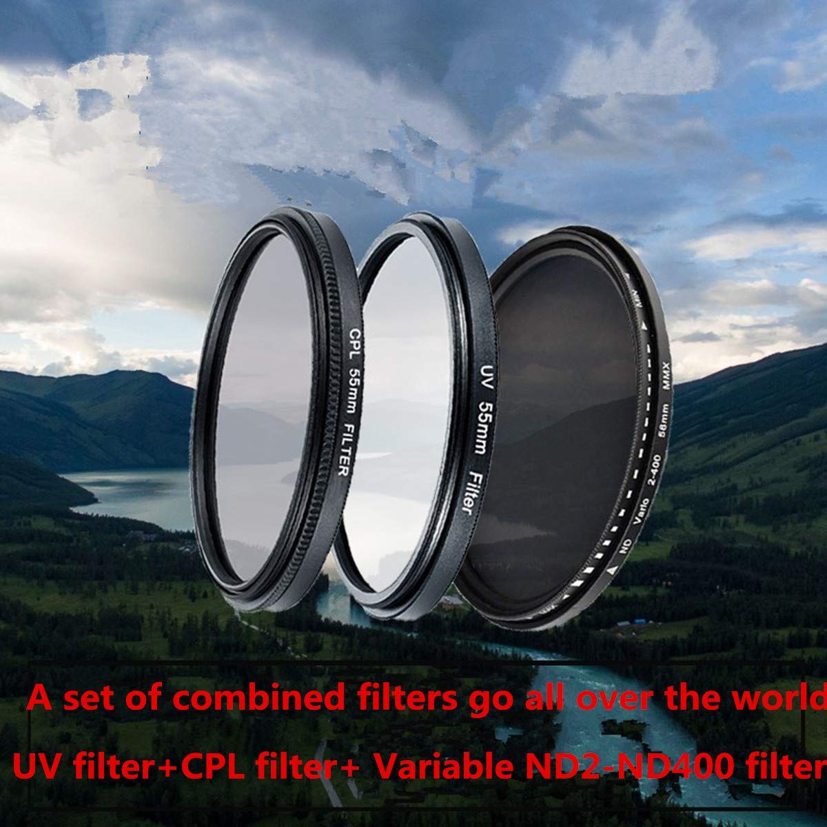 (49,52,55,58,62,67,72,77mm)40.5MM Altura Photo Professional Photography Lens Filter Kit (UV, CPL Polarizer, Neutral Density ND2-ND400,FLD ) for Camera Lens with 40.5MM Lens Filter Thread + Filter Case