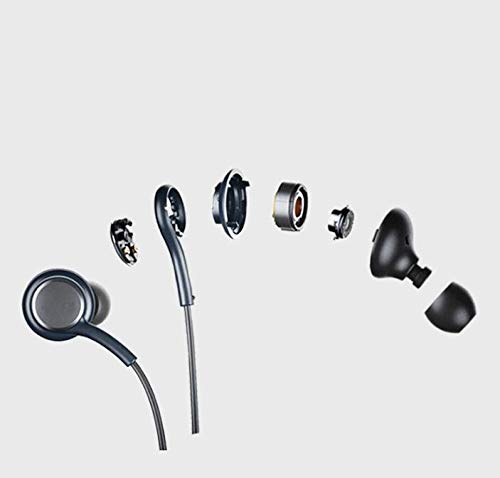 (2 Packs) 3.5mm Aux Wired in-Ear Headphones with Mic and Remote Control Compatible with Galaxy S10 S9 S8 S7 S6 S5 S4 Edge + Note 4 5 6 7 8 9 and More Android Devices-Black