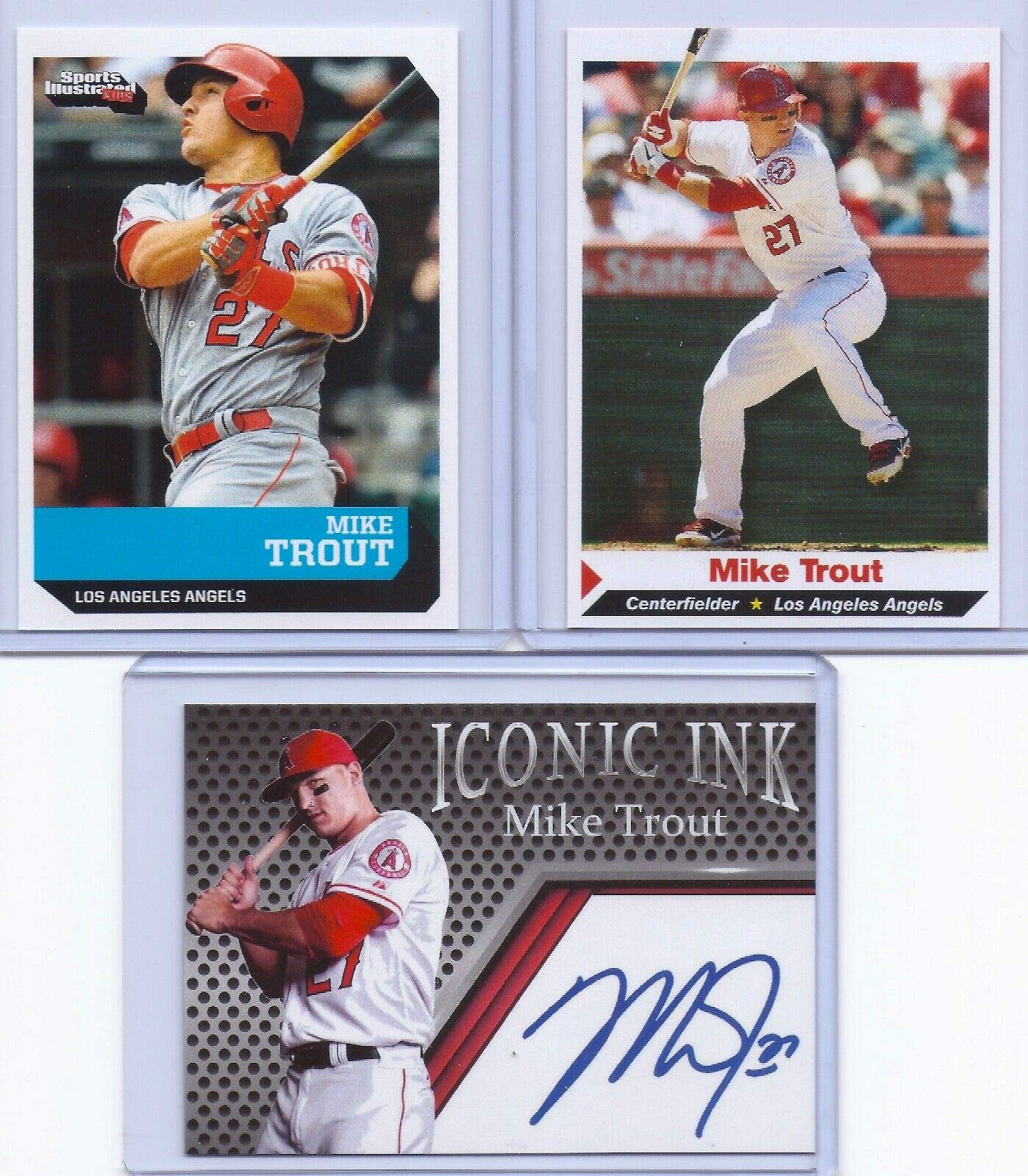 (3) Mike Trout SPORTS ILLUSTRATED Autographed (3) Card Rookie LOT!