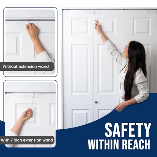 (4- Pack) - Safety Innovations Bi-fold Door Lock - Closet Protection Child and Pet Proof Bi-fold Door Lock - Tool-Free Installation - Made from Unbreakable Clear Polycarbonate