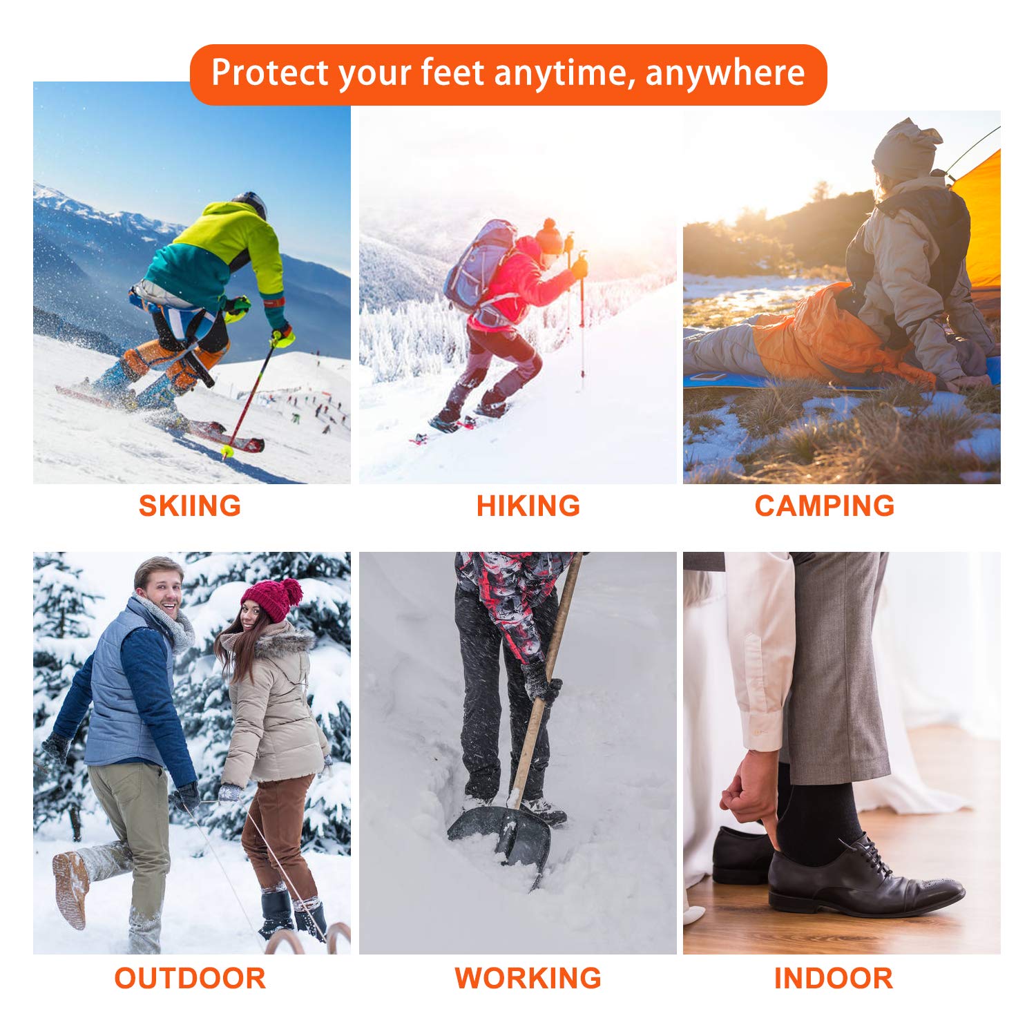 (2pk) Winter Warm Thermal Socks for Men Women, Cozy Thick Fuzzy Insulated Boot Heated Socks,Cold Weather,Hiking,Skiing (M)