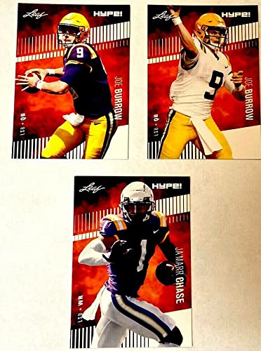 (3) Joe Burrow & JA’MARR Chase 2020 Leaf Hype Limited to 5,000 Rookie Card LOT!