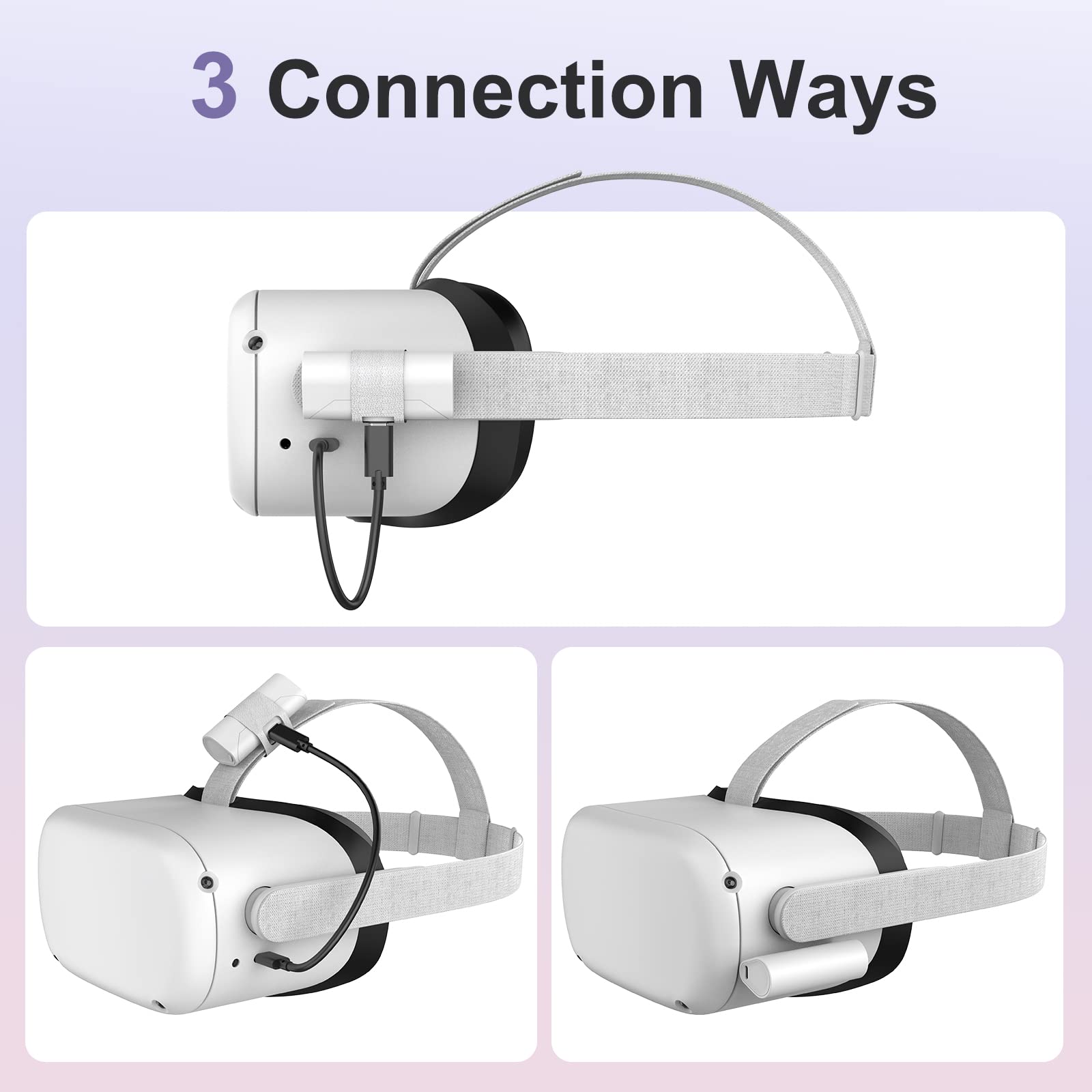 (4800mAh) Extended 2 Hours Playtime for Oculus Quest 2, Zanpolin 4800mAh Pocket Power Bank for Oculus/Meta Quest 2 and Quest, Elite Strap, Type-C Phone, Oculus 2 Battery Pack (White)