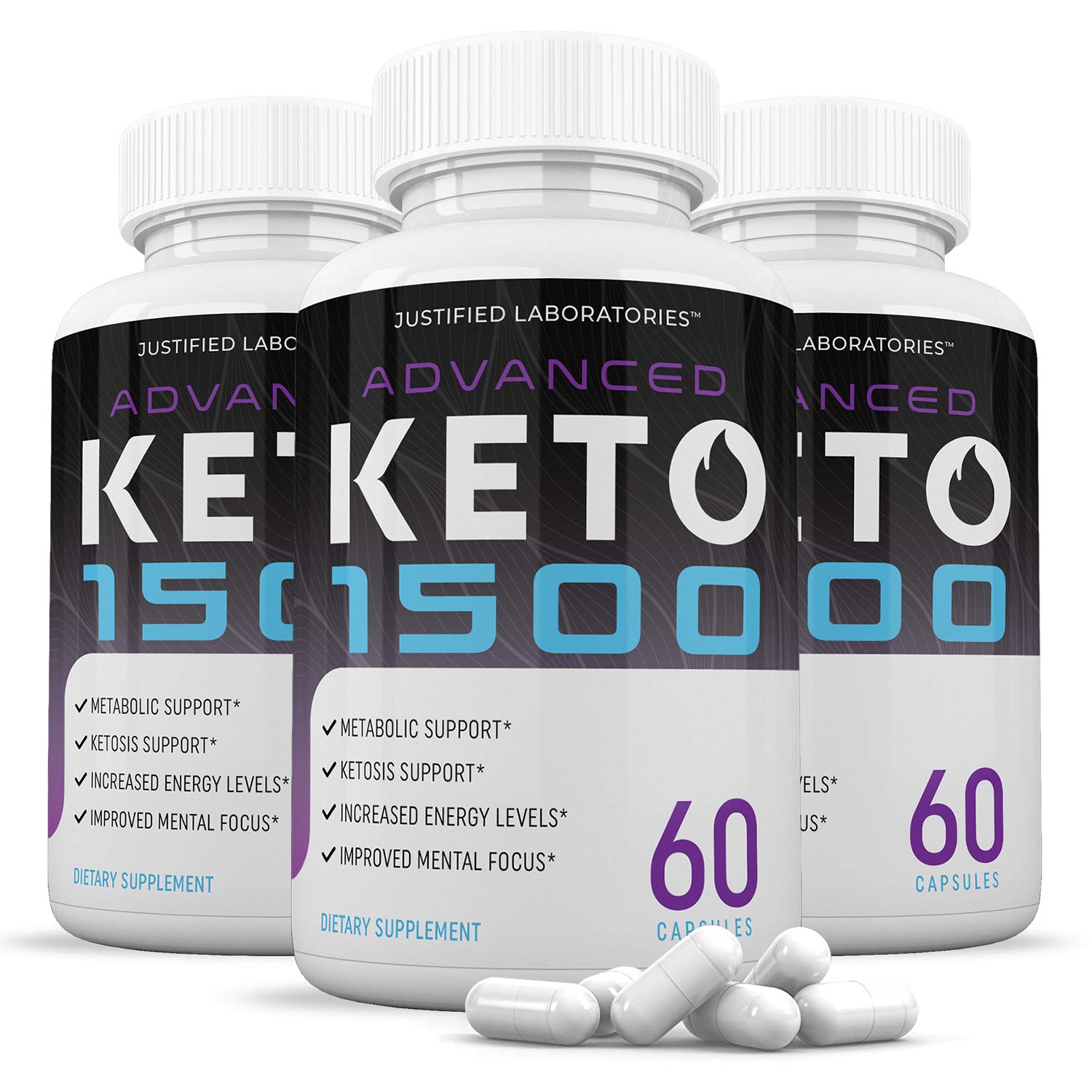(3 Pack) Advanced Keto 1500 Pills Ketogenic Supplement Includes goBHB Exogenous Ketones Premium Ketosis Support for Men Women 180 Capsules 3 Bottle
