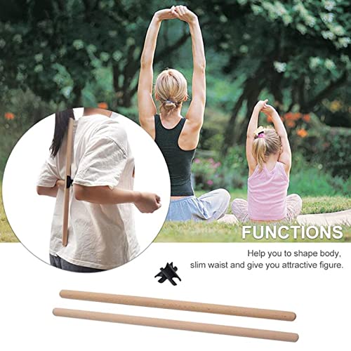 (31.5inch)Yoga Sticks for Training, Stretching Tool with Stick Buckle, Humpback Correction Stick, Create the Perfect Body, Stick for Balance, Strength Training, Stretching& Added Mobility(2pcs)