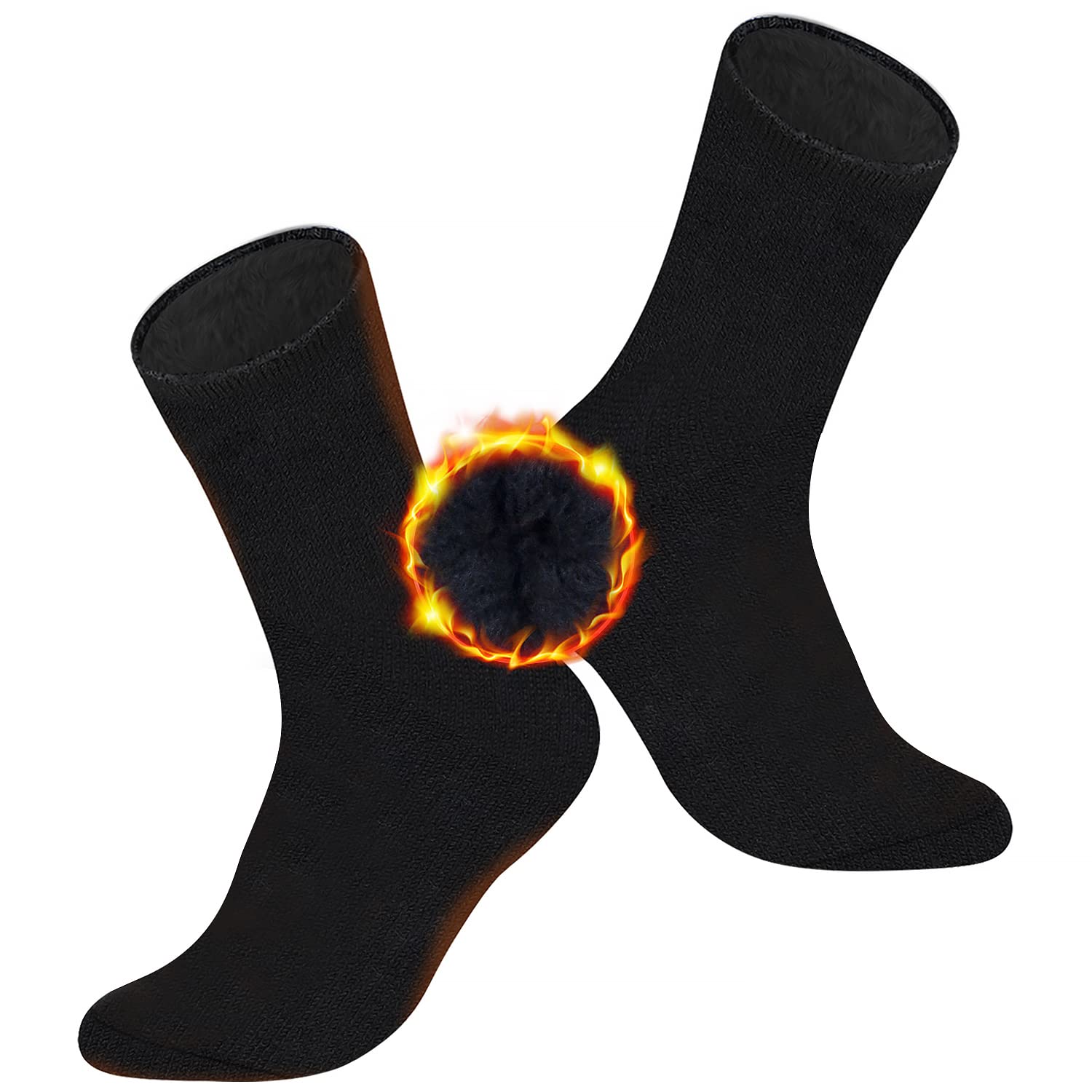 (2pk) Winter Warm Thermal Socks for Men Women, Cozy Thick Fuzzy Insulated Boot Heated Socks,Cold Weather,Hiking,Skiing