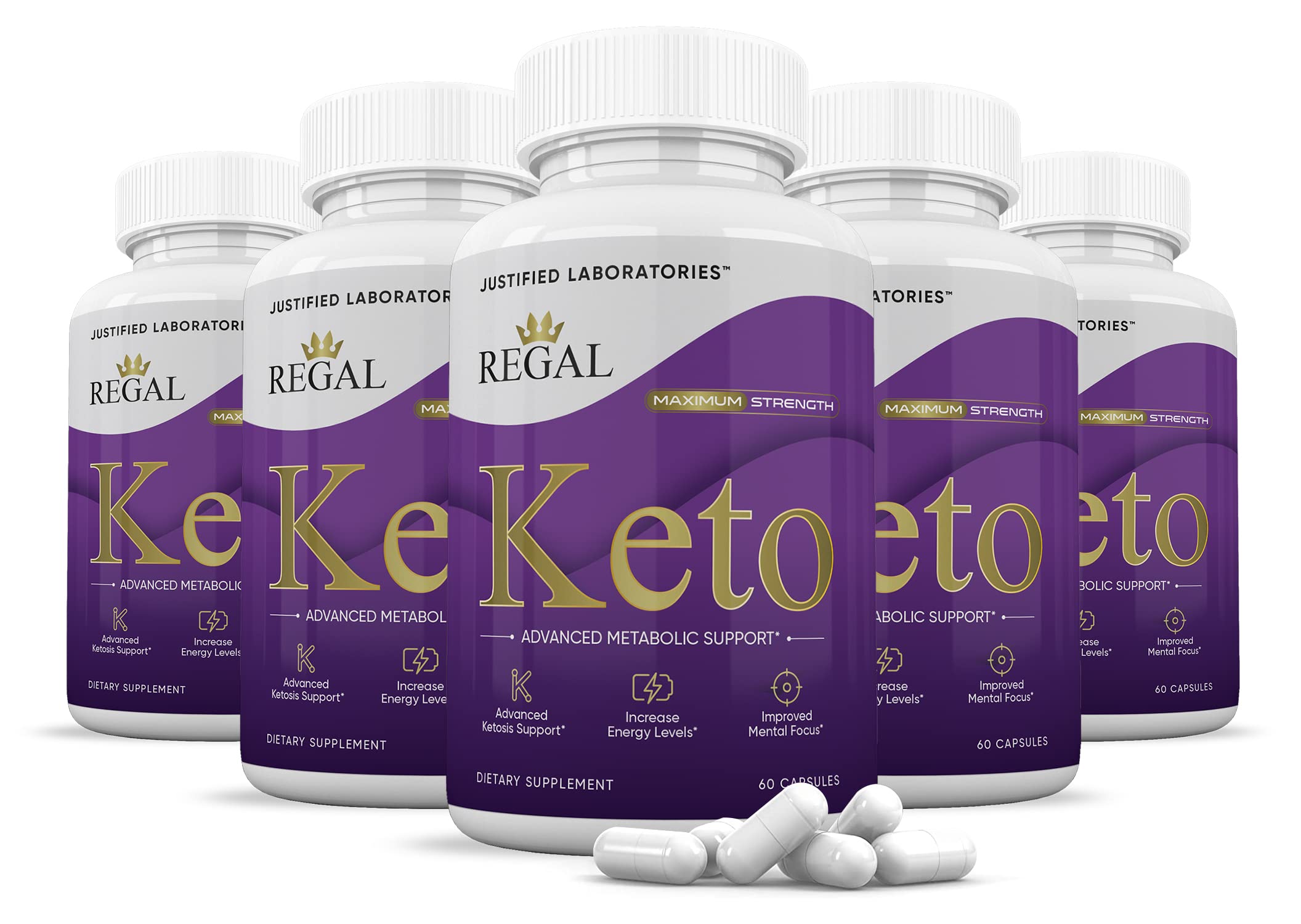 (5 Pack) Regal Keto Pills 800MG Includes Apple Cider Vinegar goBHB Exogenous Ketones Advanced Ketosis Support for Men Women 300 Capsules