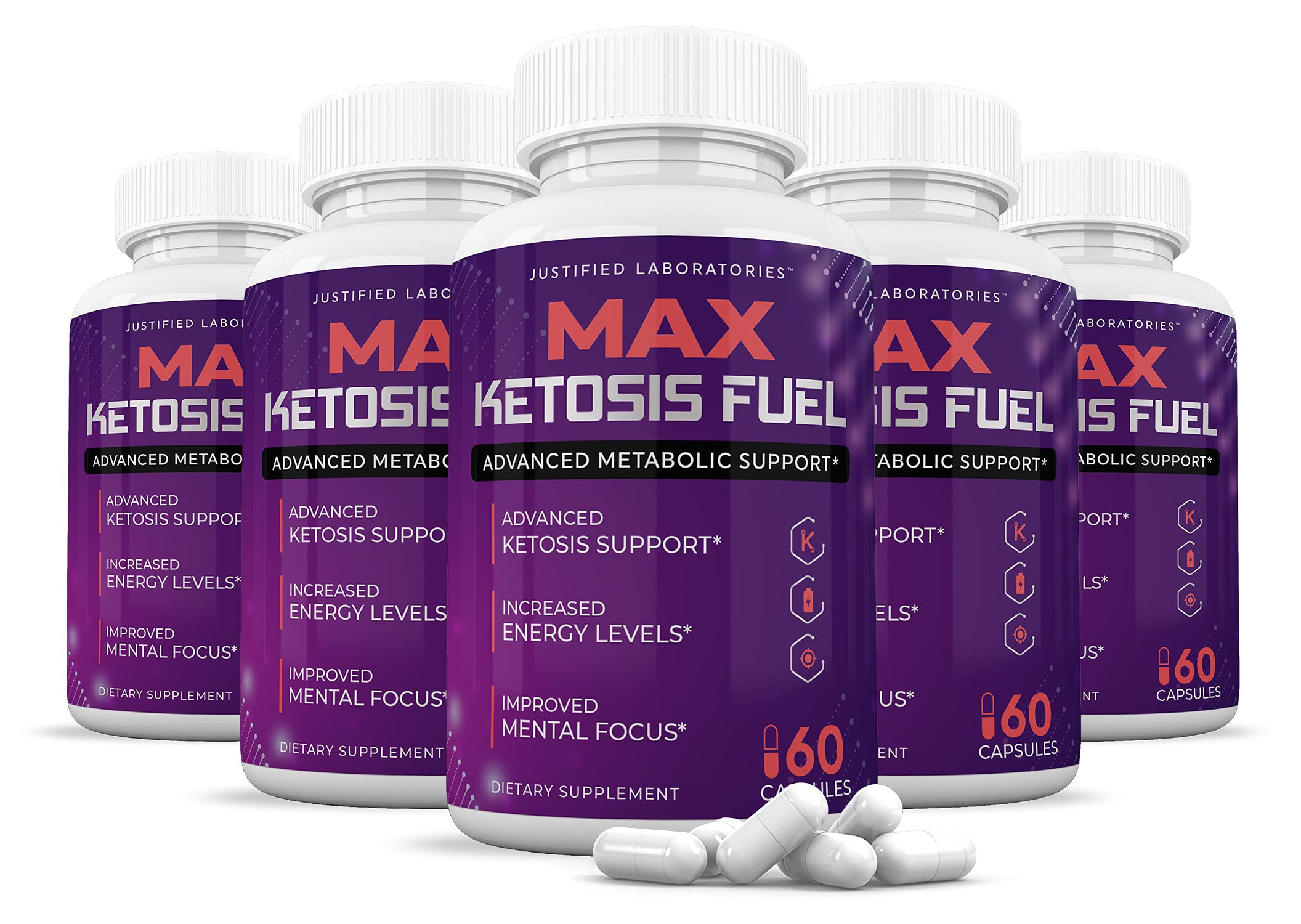 (5 Pack) Max Ketosis Fuel Pills Includes Apple Cider Vinegar goBHB Exogenous Ketones Advanced Ketogenic Supplement Ketosis Support for Men Women 300 Capsules