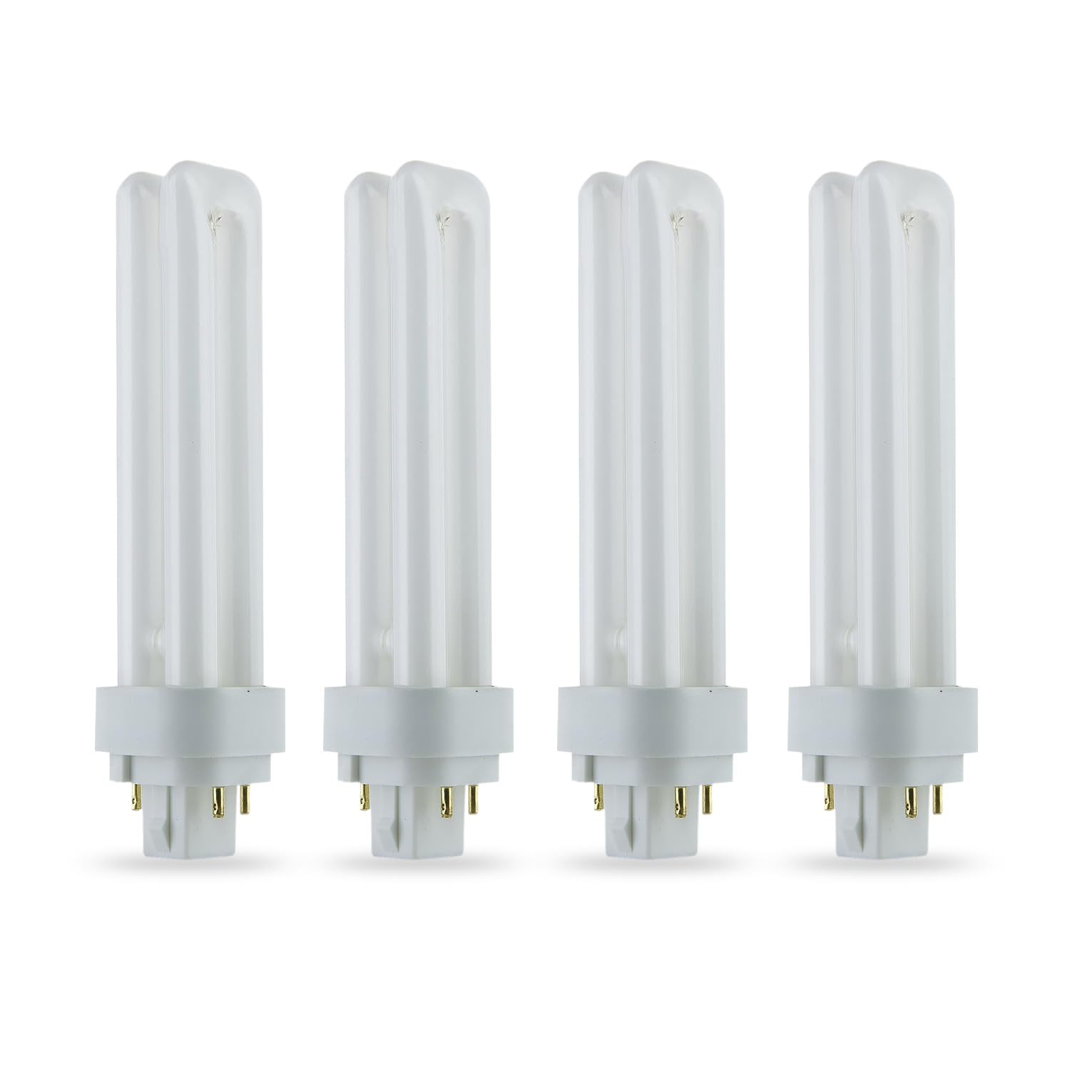(4 Pack) 13 Watt Double Tube, Compact Fluorescent Light Bulb, 6500K Daylight 4 Pin G24Q-1, Replacement for Sylv.ania CF13DD/E/865 and Philips - PL-C 13W/865/4P/ALTO