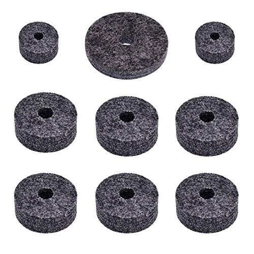 (21 Pieces) Cymbal Replacement Accessories, Cymbal Felts Hi-Hat Clutch Felt Hi Hat Cup, Felt Cymbal Sleeves with Base Wing Nuts, Washer, Sleeves and Base Wing Nuts Replacement for Drum Set