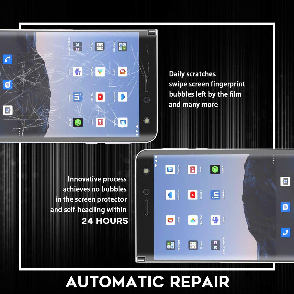 (3 Pack) Orzero Compatible for Microsoft Surface Duo (Premium Quality) Edge to Edge (Full Coverage) Screen Protector, High Definition Anti-Scratch Bubble-Free (Lifetime Replacement)