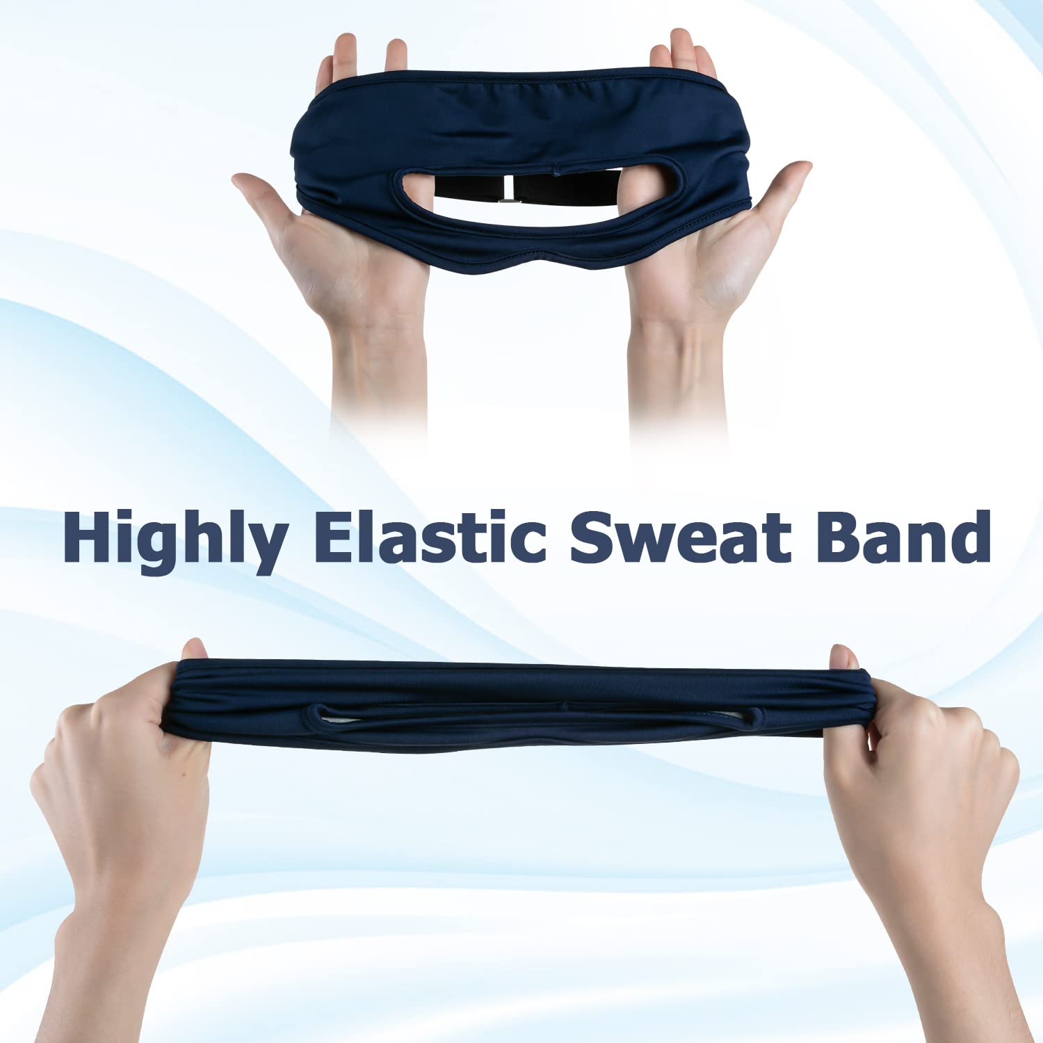(3 Pack) Orzero Sweat Band Guard Compatible for Quest 2, VR Mask Breathable Face Cover for Enhanced Workouts Supernatural Gaming Experience Prevent Lens Fogging - Dark Blue