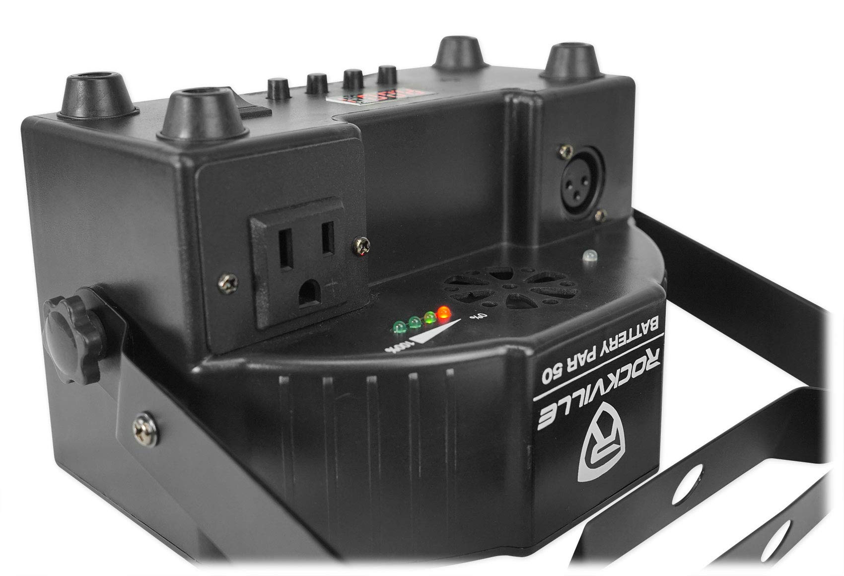 (4) Rockville Battery PAR 50 Rechargeable LED DMX DJ Club Wash Up-Lights+Remote