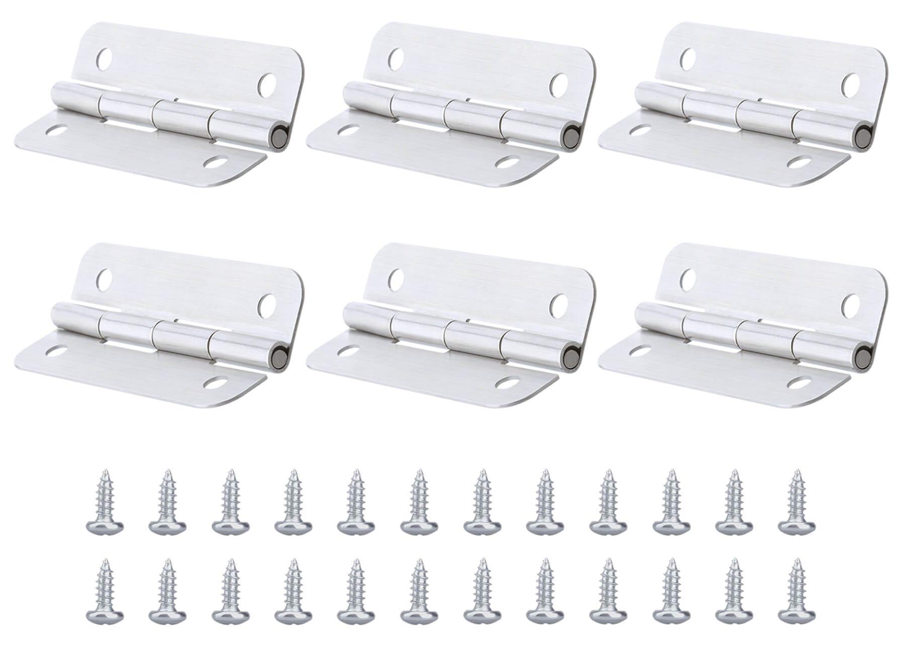 (6 Pack) Cooler Replacement Hinges for Igloo Cooler, Stainless Steel Hinges and Screws Kit for Repair Igloo Ice Chest, Metal Cooler Hinge Parts Fits All Hinged Igloo Coolers Sized 25-165 Quarts