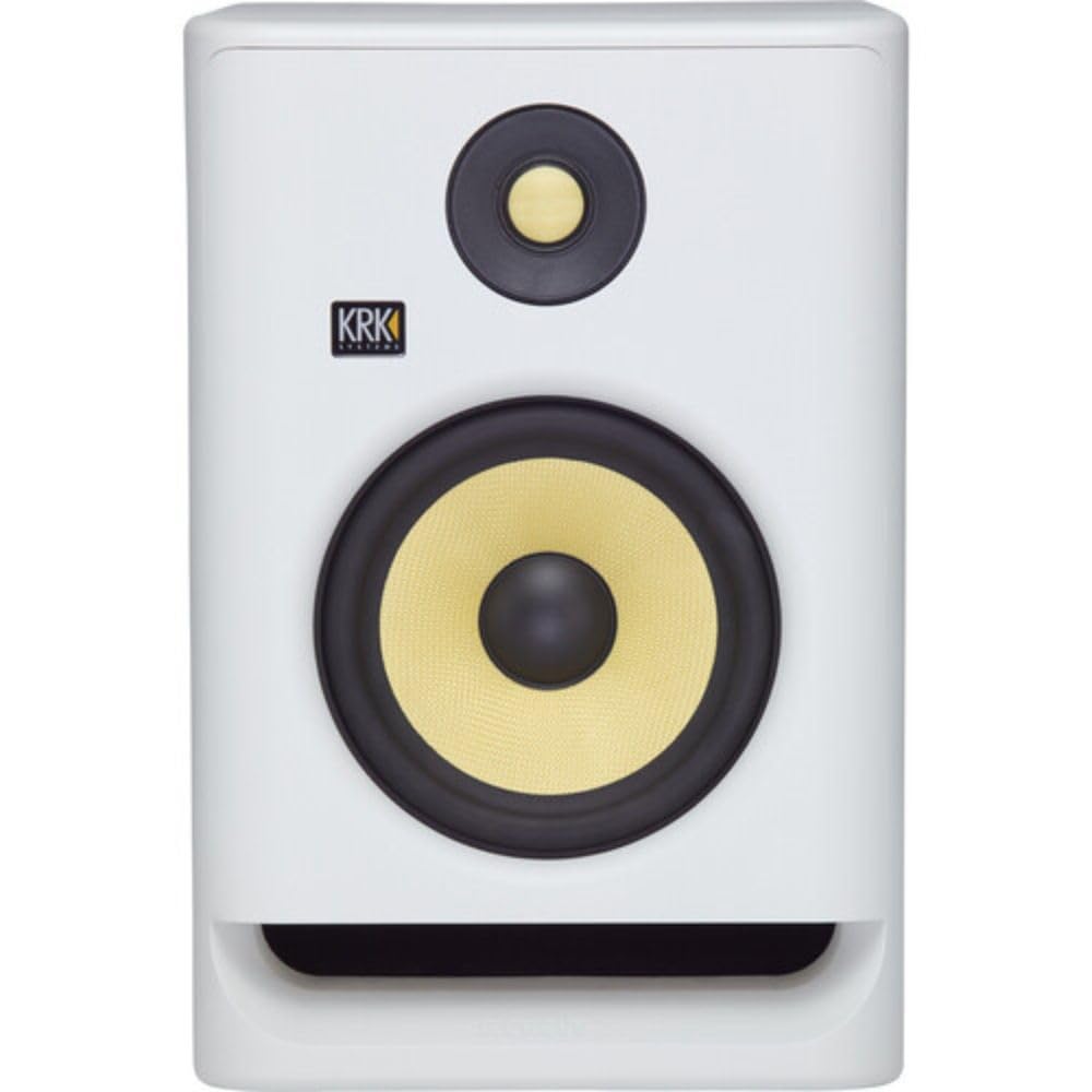 (2) KRK ROKIT RP7 G4 7" Bi-Amped Studio Monitor DSP Speakers White Noise Edition