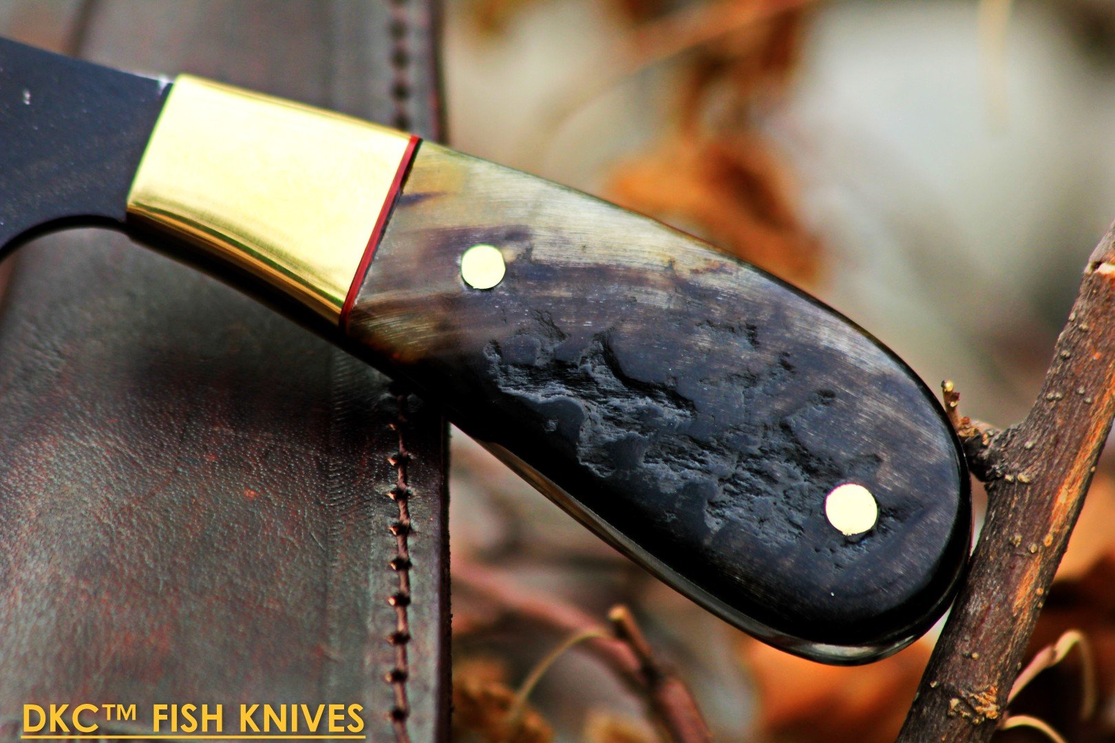 (28 5/18) DKC-612 Black STAG Fishing Filet Knife Hunting Handmade Knife Fixed Blade 8.5 oz 11" Long 6" Blade