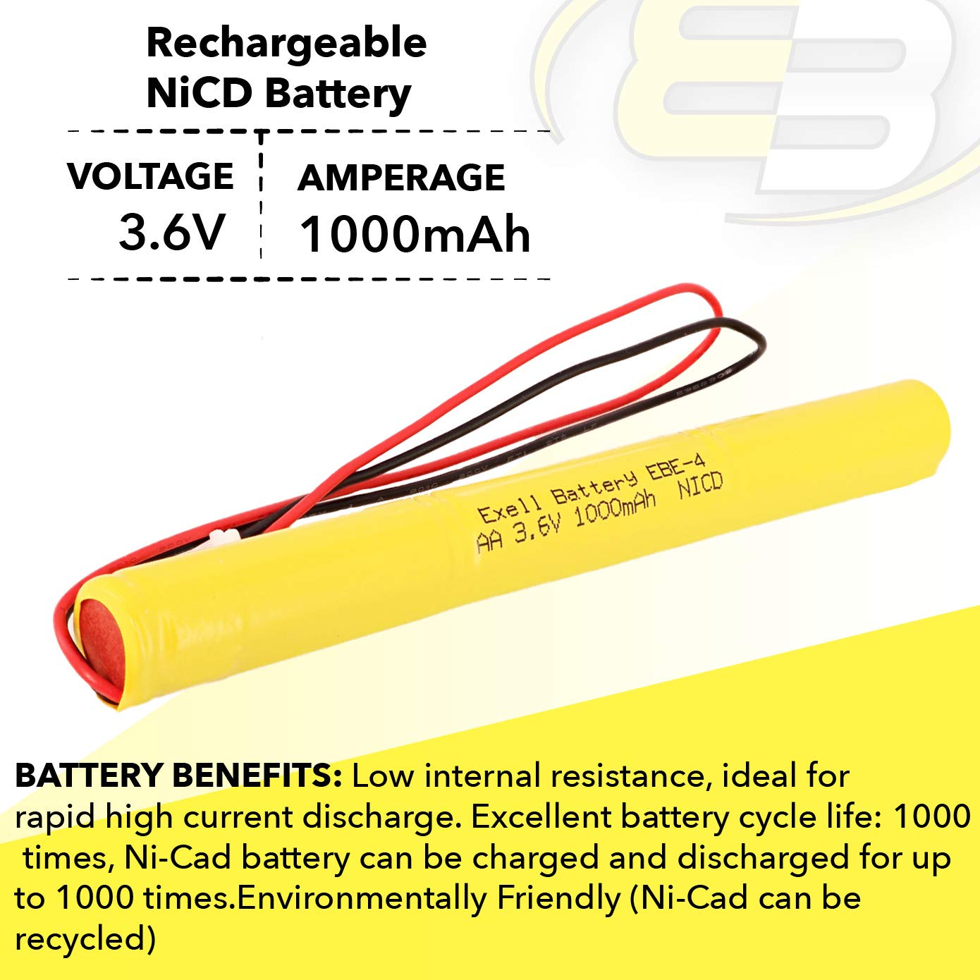 (2-Pack) Emergency/Exit Lighting Battery Fits and Replaces GP-3600-GR OSI OSA191 TEIG 24-4009 Atlight 24-4009 Custom-4 Atlite 24-4009, ANIC0625, NIC0625 GP GP3600GR