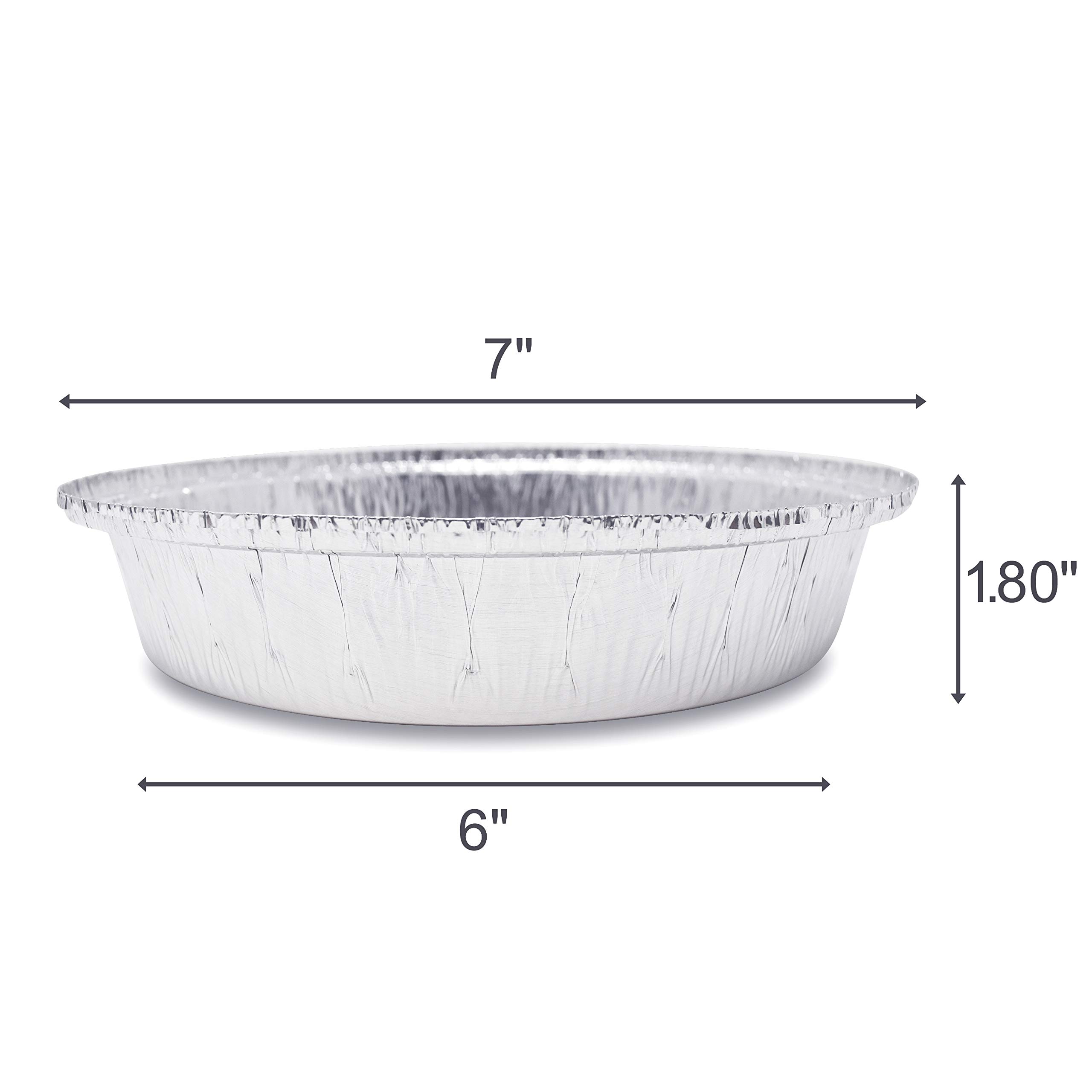 (60 Pack) Premium 7-Inch Round Foil Pans with Plastic Dome Lids l Heavy Duty l Disposable Aluminum Tin for Roasting, Baking, or Cooking