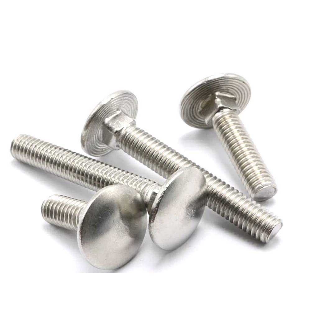(5 pcs) 201 Stainless Steel Big Head Carriage Bolt,for Mechanical Equipment Etc.M8x55mm.