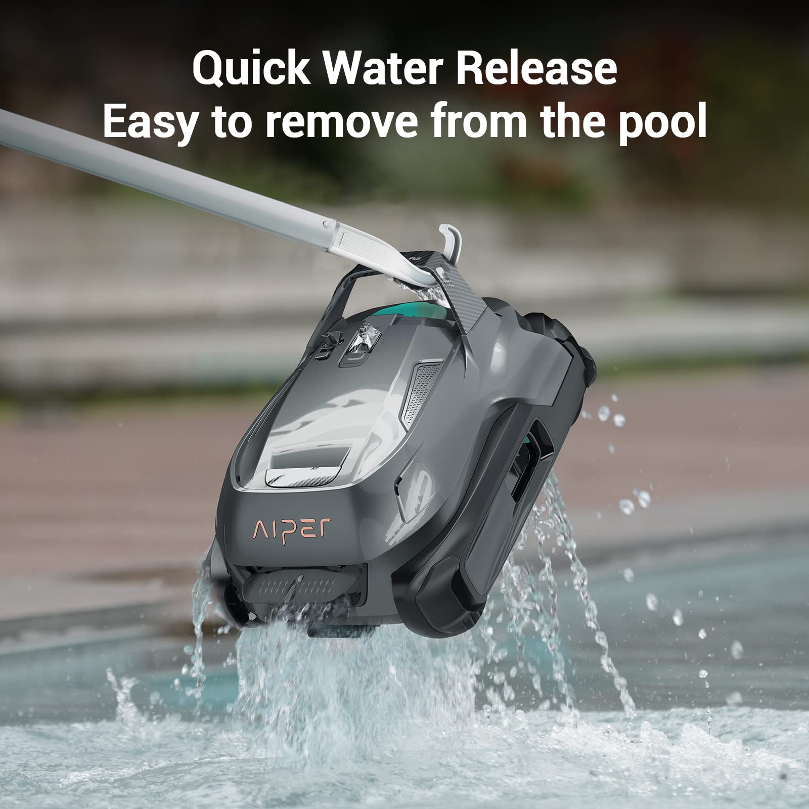 (2023 Upgrade) AIPER Seagull Plus Cordless Pool Vacuum, Robotic Pool Cleaner Lasts 110 Min, Stronger Power Suction, LED Indicator, Ideal for Above/In-Ground Flat Pools up to 60 Feet