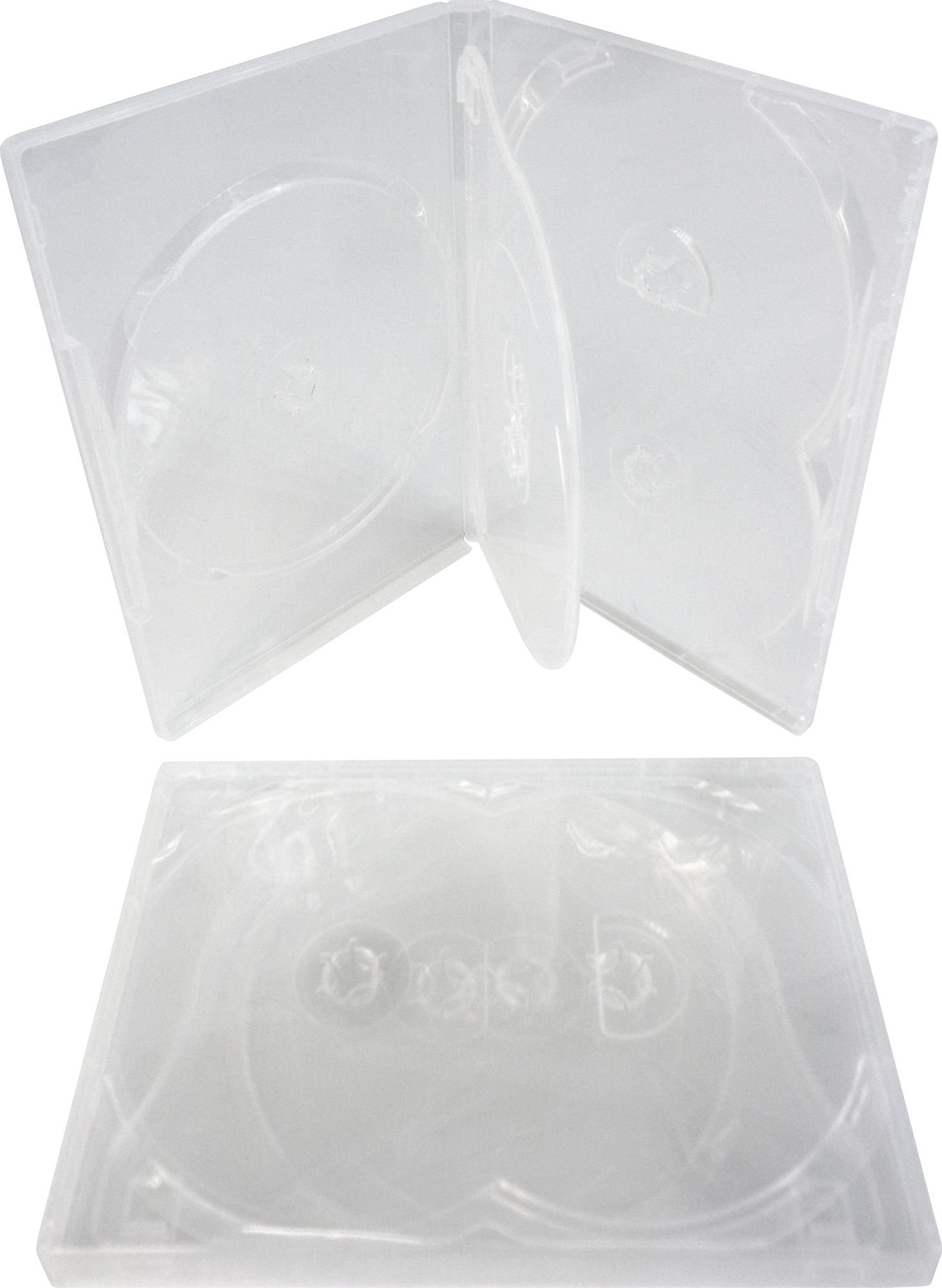(25) 5-Disc Capacity Super Clear 14MM DVD Empty Replacement Cases with Wrap Around Sleeve #DV5R14CL
