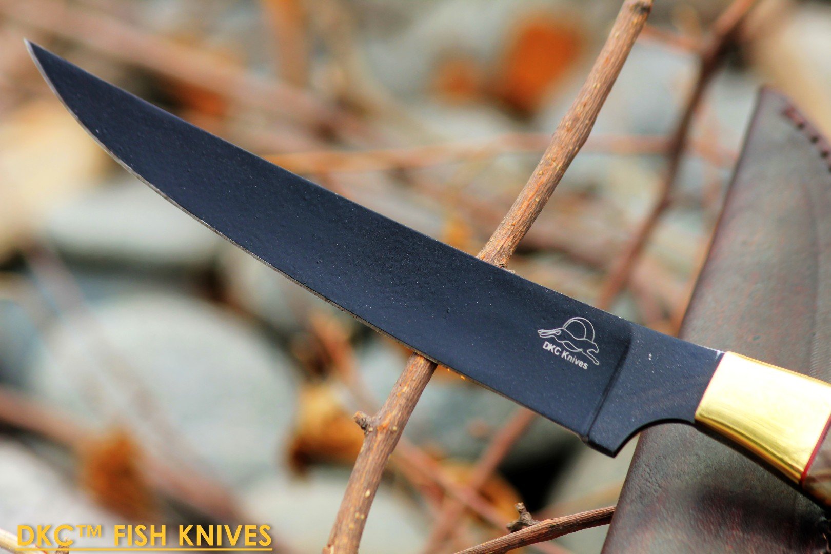 (28 5/18) DKC-612 Black STAG Fishing Filet Knife Hunting Handmade Knife Fixed Blade 8.5 oz 11" Long 6" Blade