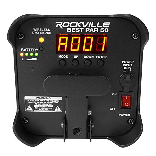 (3) Rockville BEST PAR 50 Rechargeable Par Wash Lights Wireless DMX+RGBWA+UV+Bag