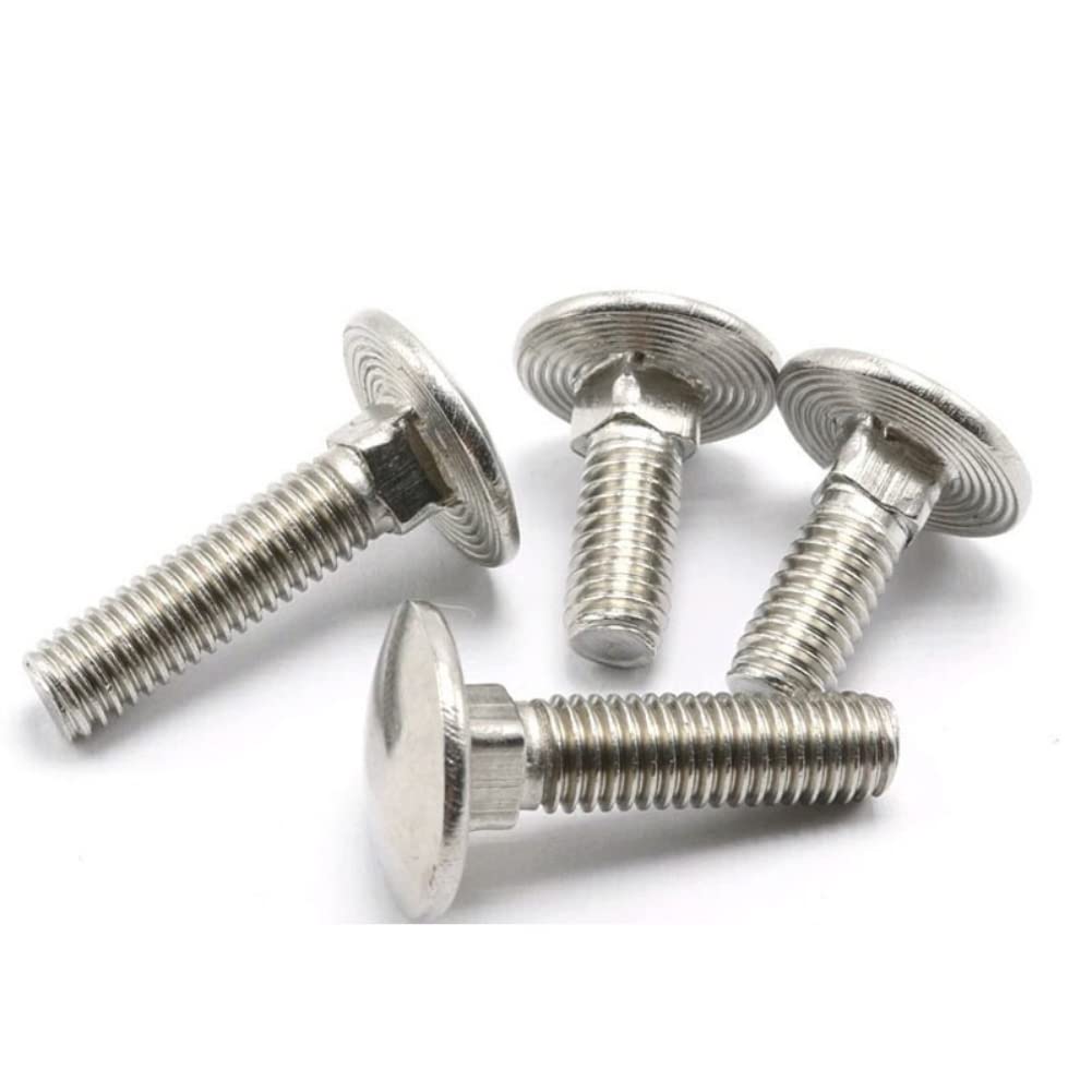 (5 pcs) 201 Stainless Steel Big Head Carriage Bolt,for Mechanical Equipment Etc.M8x55mm.