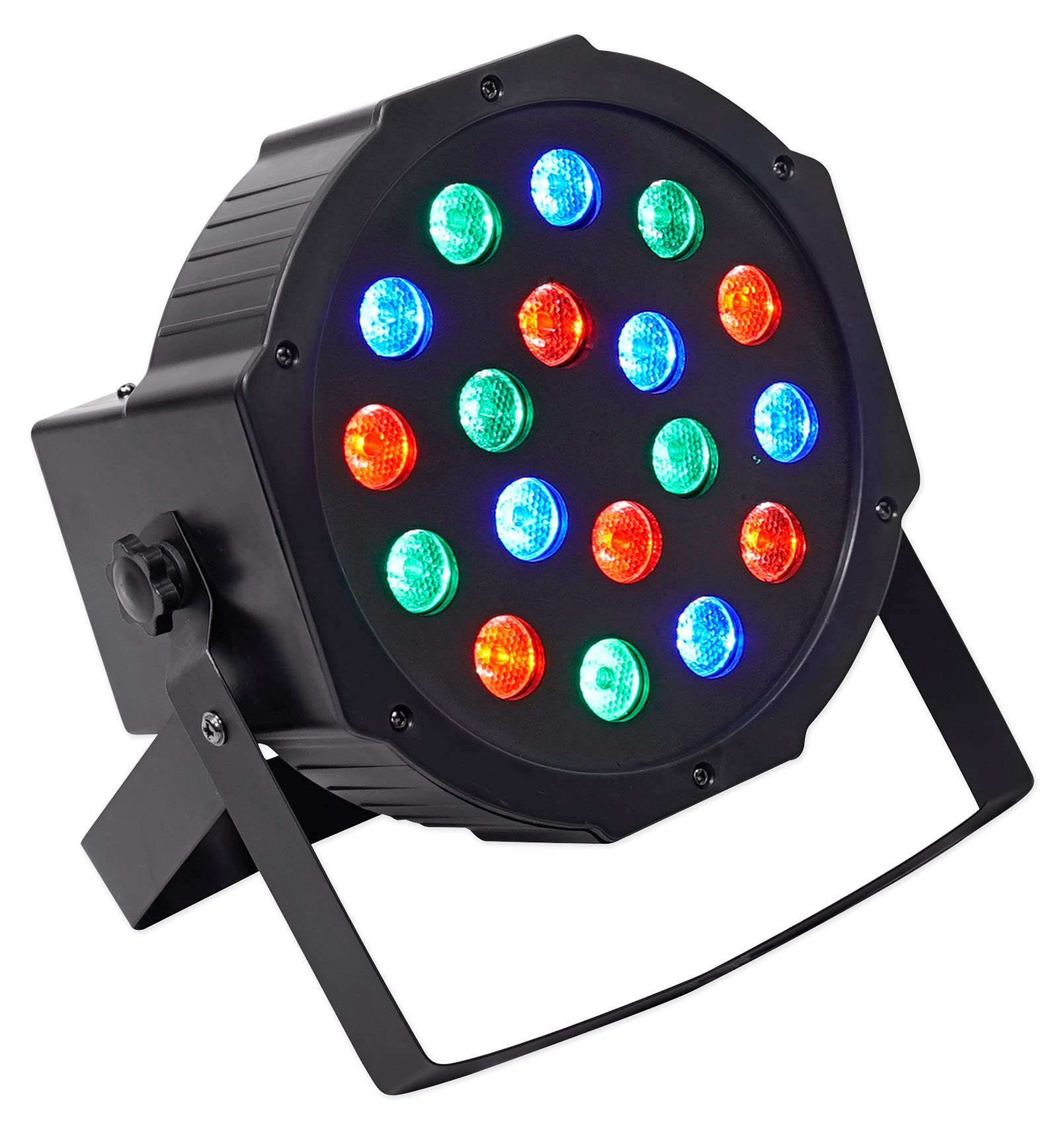 (6) Rockville RockPAR50 LED RGB Compact Par Can DJ/Club DMX Wash Light+Dual Bracket