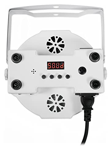 (24) Rockville LED RGB Par Can Wash Light - White Bundle: (12) Wash Lights, (1) Universal Travel Bag, (1) 25ft 3 Pin DMX Lighting Cable, (23) 10ft 3 Pin DMX Lighting Cables (60 Items)