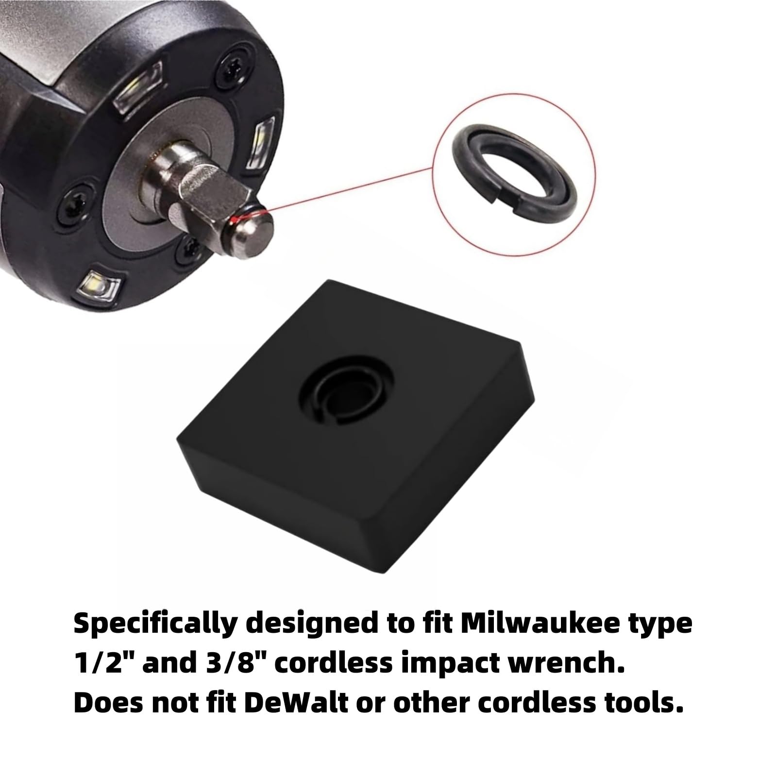 (3+3Sets) 1/2β and 3/8" Impact Retaining Ring Clip Impact Friction Ring with O-Ring for Milwaukee Electric/Pneumatic Type Impact Wrench, Retainer Ring Anvil Install Tool Included