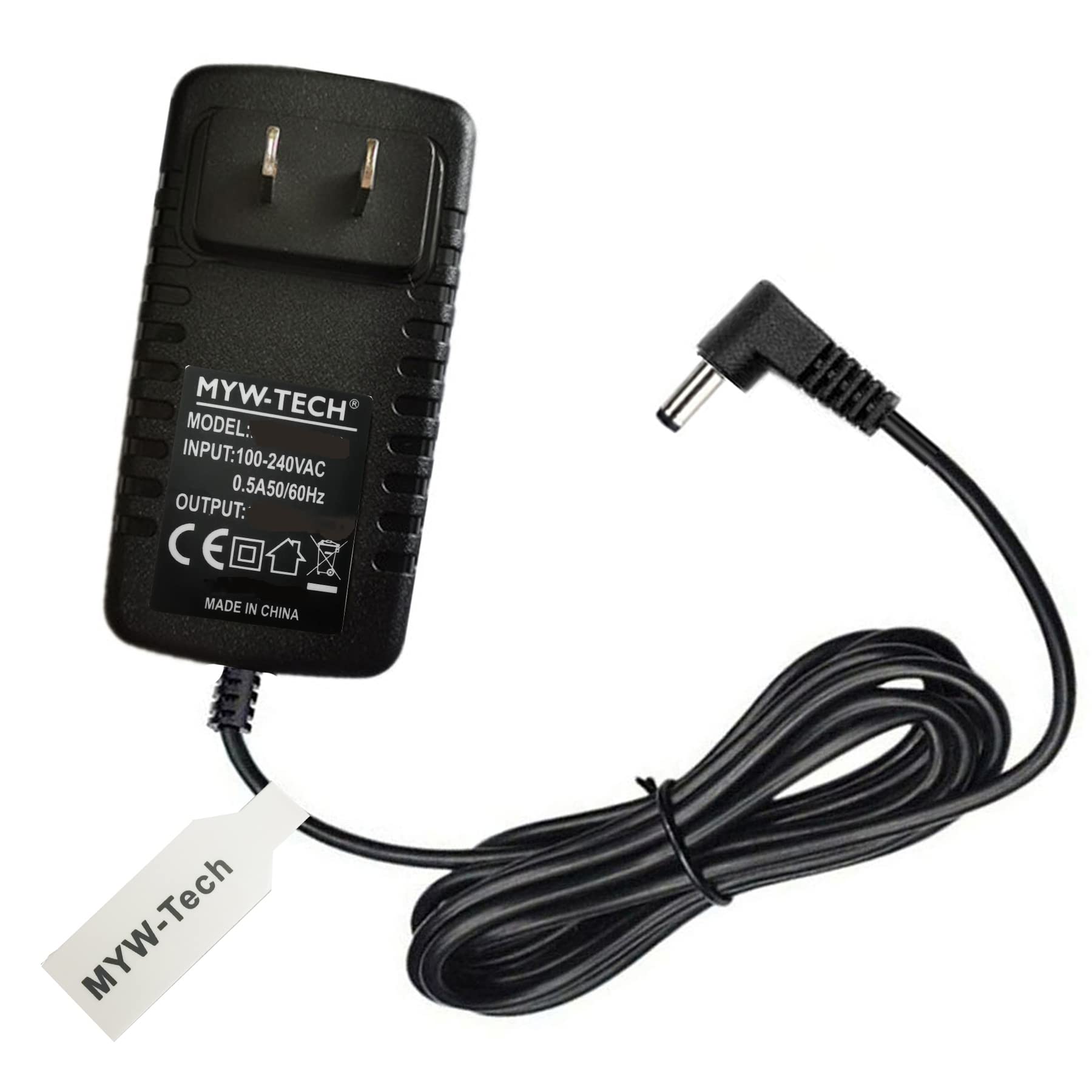 (7ft) AC DC Adapter Compatible Replacement for Hyper Tough AQ75072G (NOT fit Other Models) 8V Max Drill Power Supply Charger Cord Cable Adaptor Mains Wire, MYW-Tech 7 Feet with LED Indicator