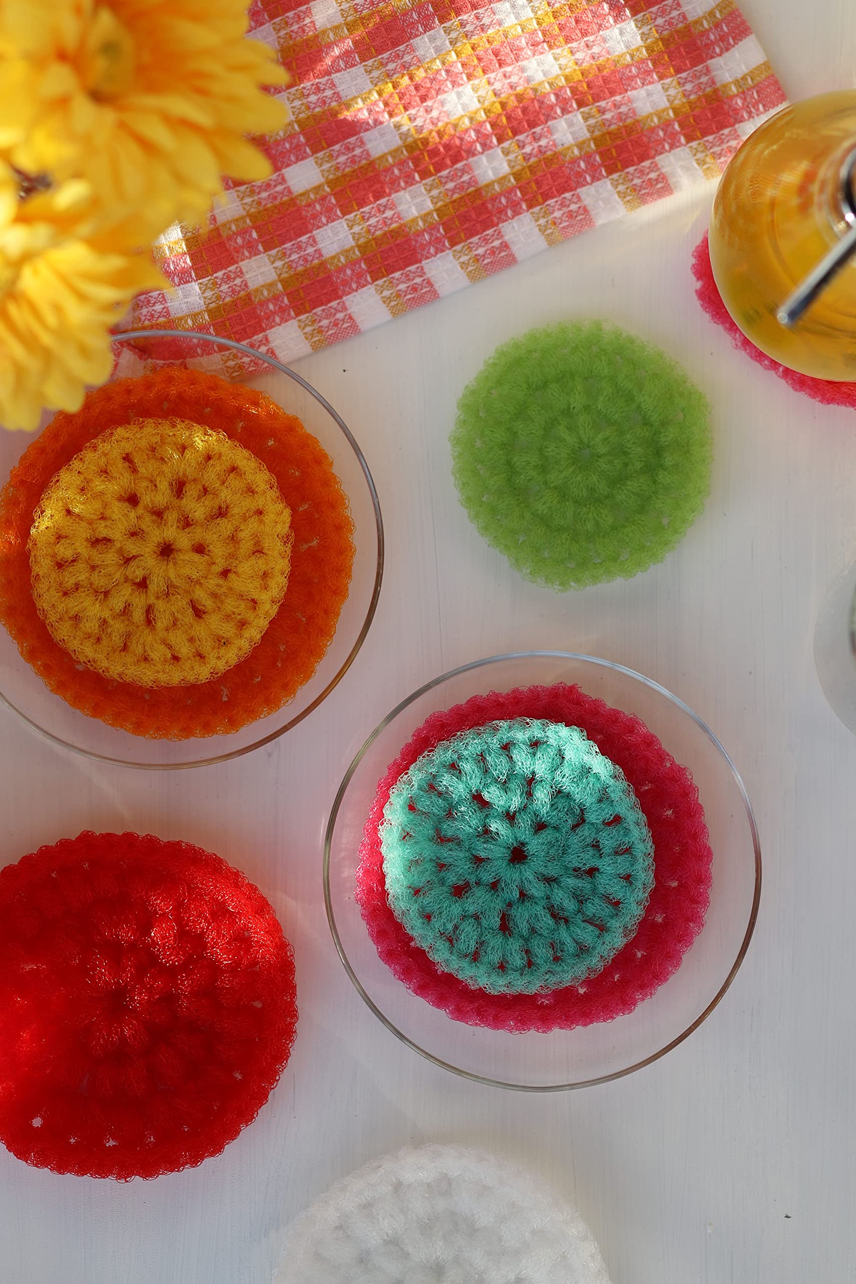 (3 Pack) Lion Brand Yarn Stitch Soak Scrub Nylon Yarn for Crafts, Chartreuse
