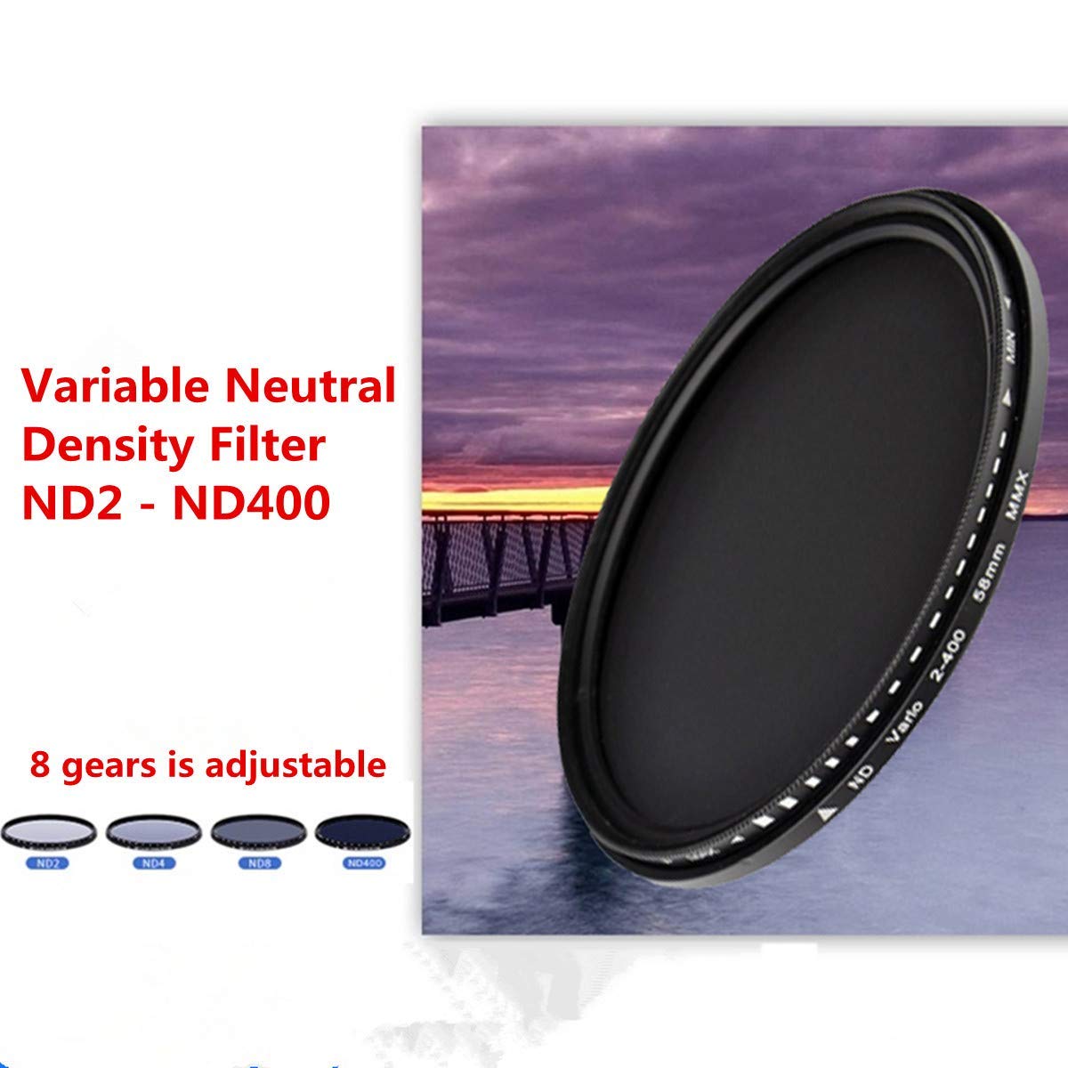 (49,52,55,58,62,67,72,77mm)40.5MM Altura Photo Professional Photography Lens Filter Kit (UV, CPL Polarizer, Neutral Density ND2-ND400,FLD ) for Camera Lens with 40.5MM Lens Filter Thread + Filter Case