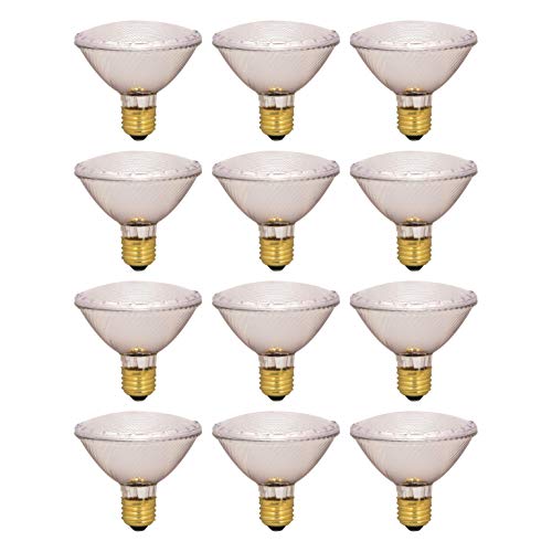 (Pack of 12) 60PAR30/FL 120V - 60 Watt High Output (75W Replacement) PAR30 Flood Short Neck - 120 Volt Halogen Light Bulbs